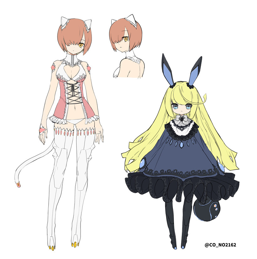 ArtStation - Original design character Cat and Rabbit Android