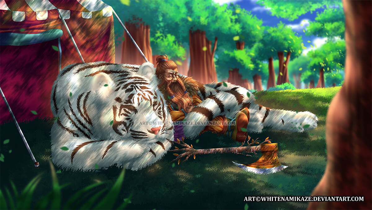 ArtStation - COM - Dwarf and his tiger
