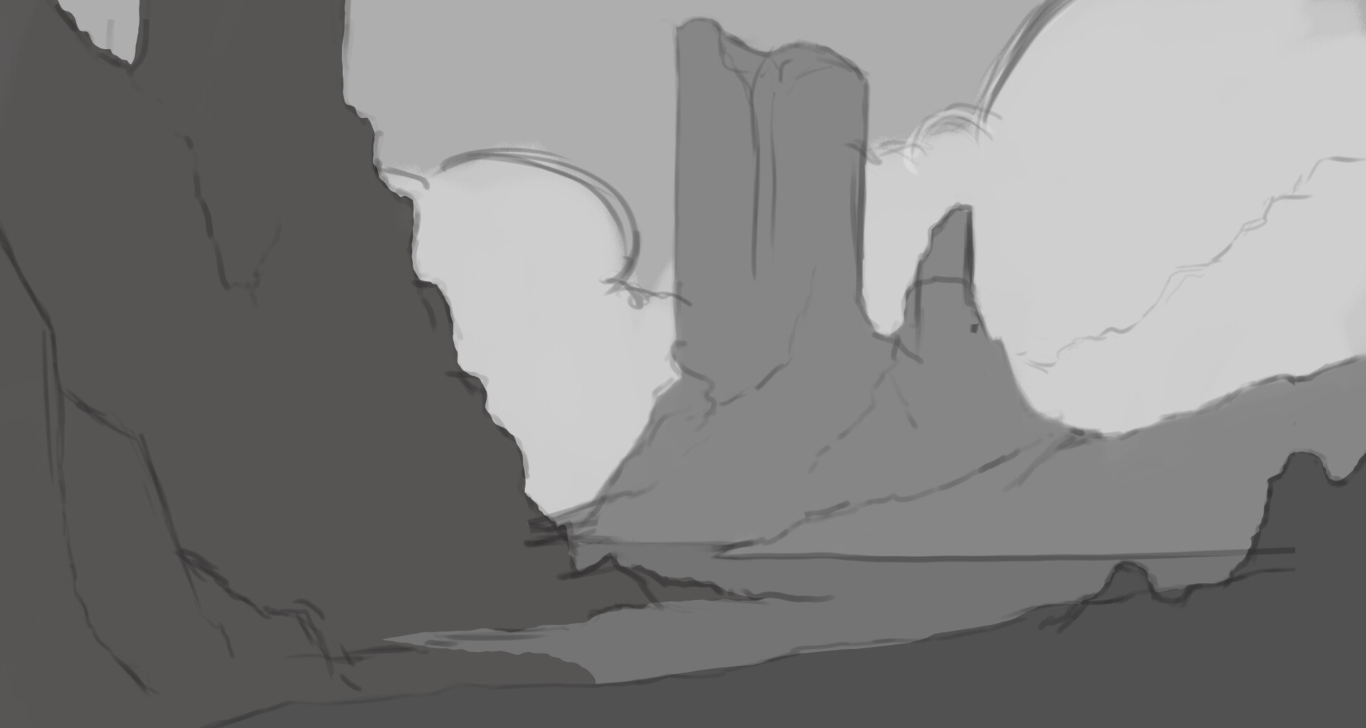 how to draw concept art landscapes