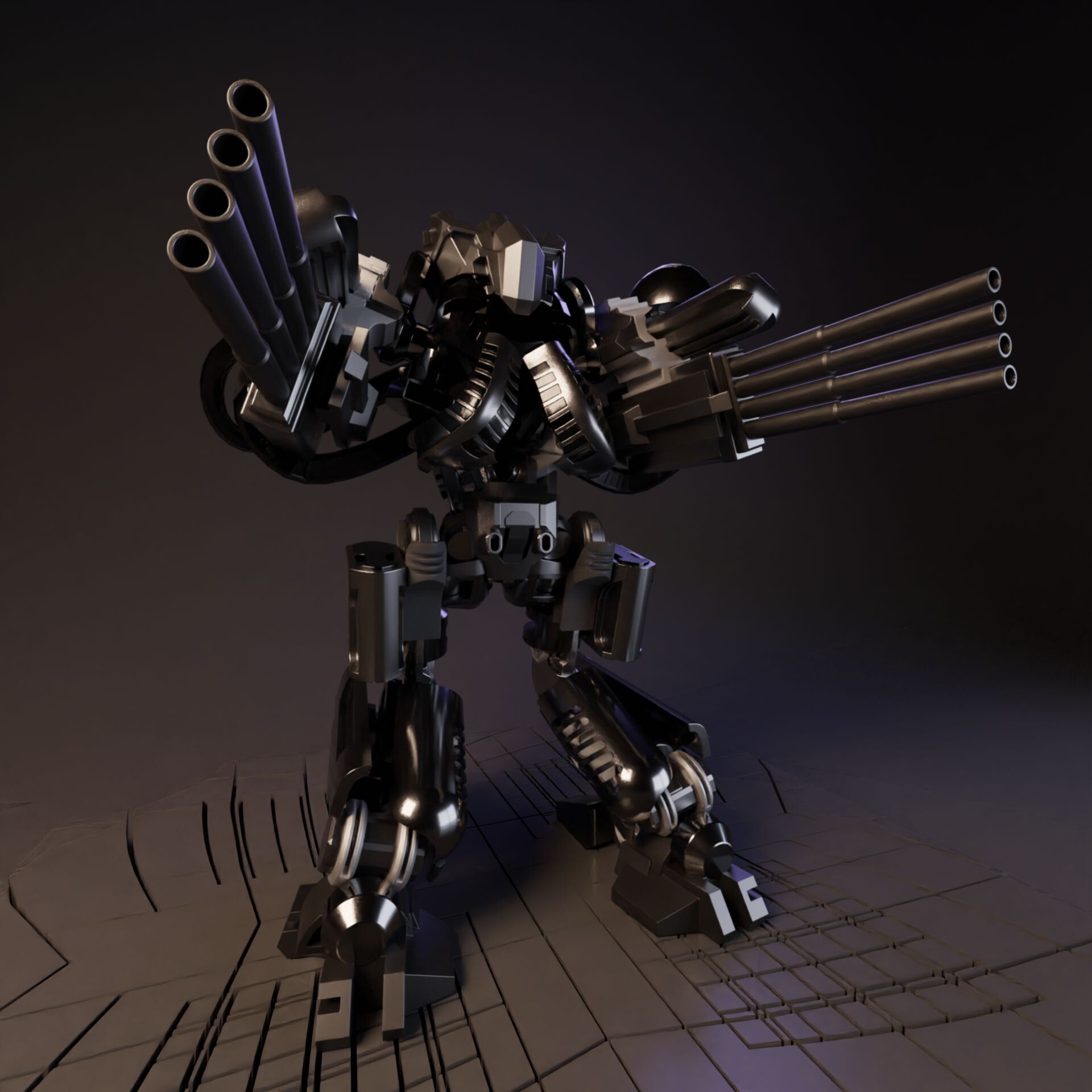 ArtStation - Gatling Mech