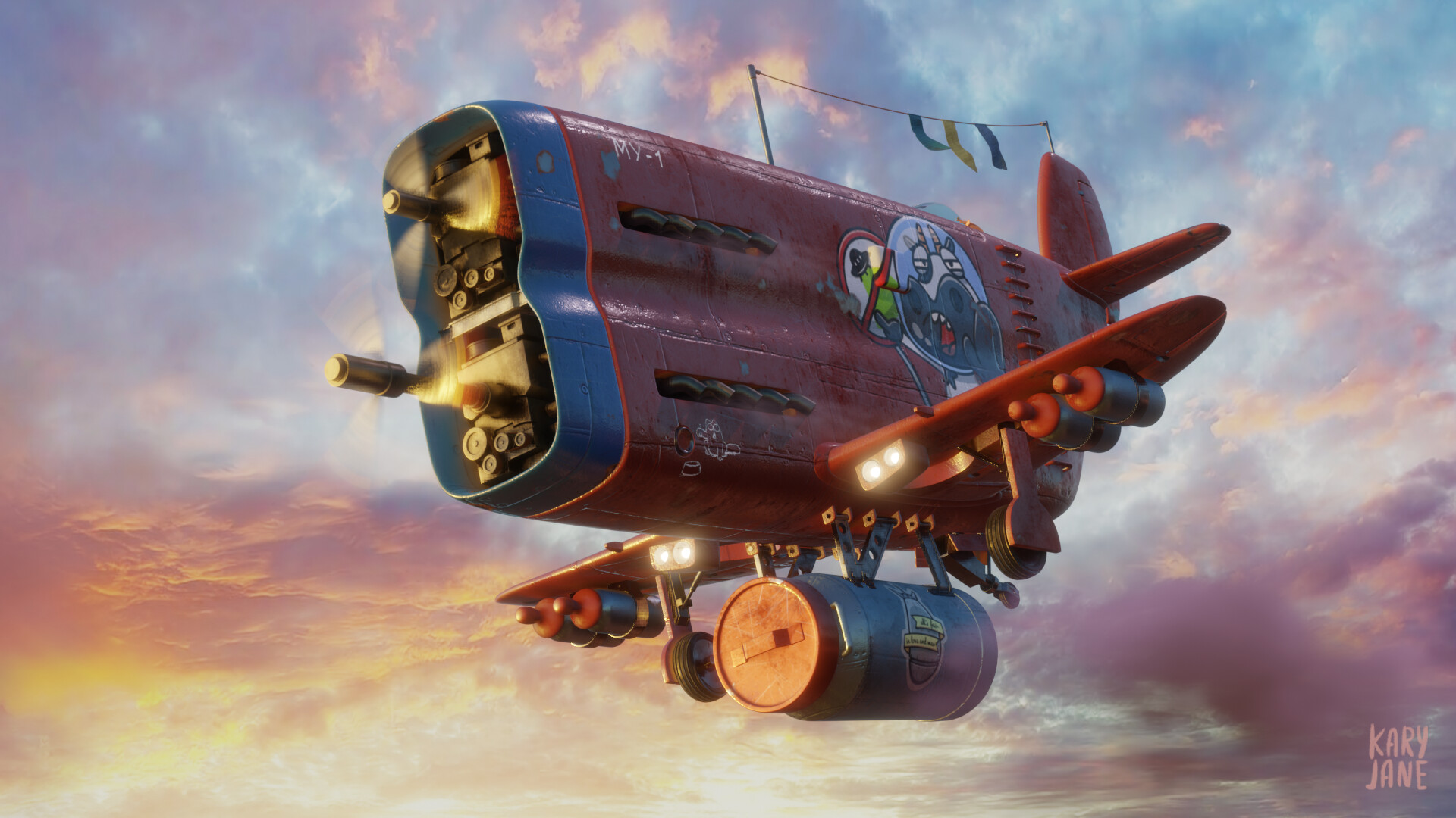 ArtStation - Model of flying mooochine