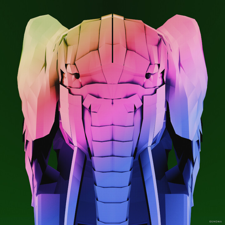 ArtStation - Portrait of a Pixel Perfect Elephant, 2021