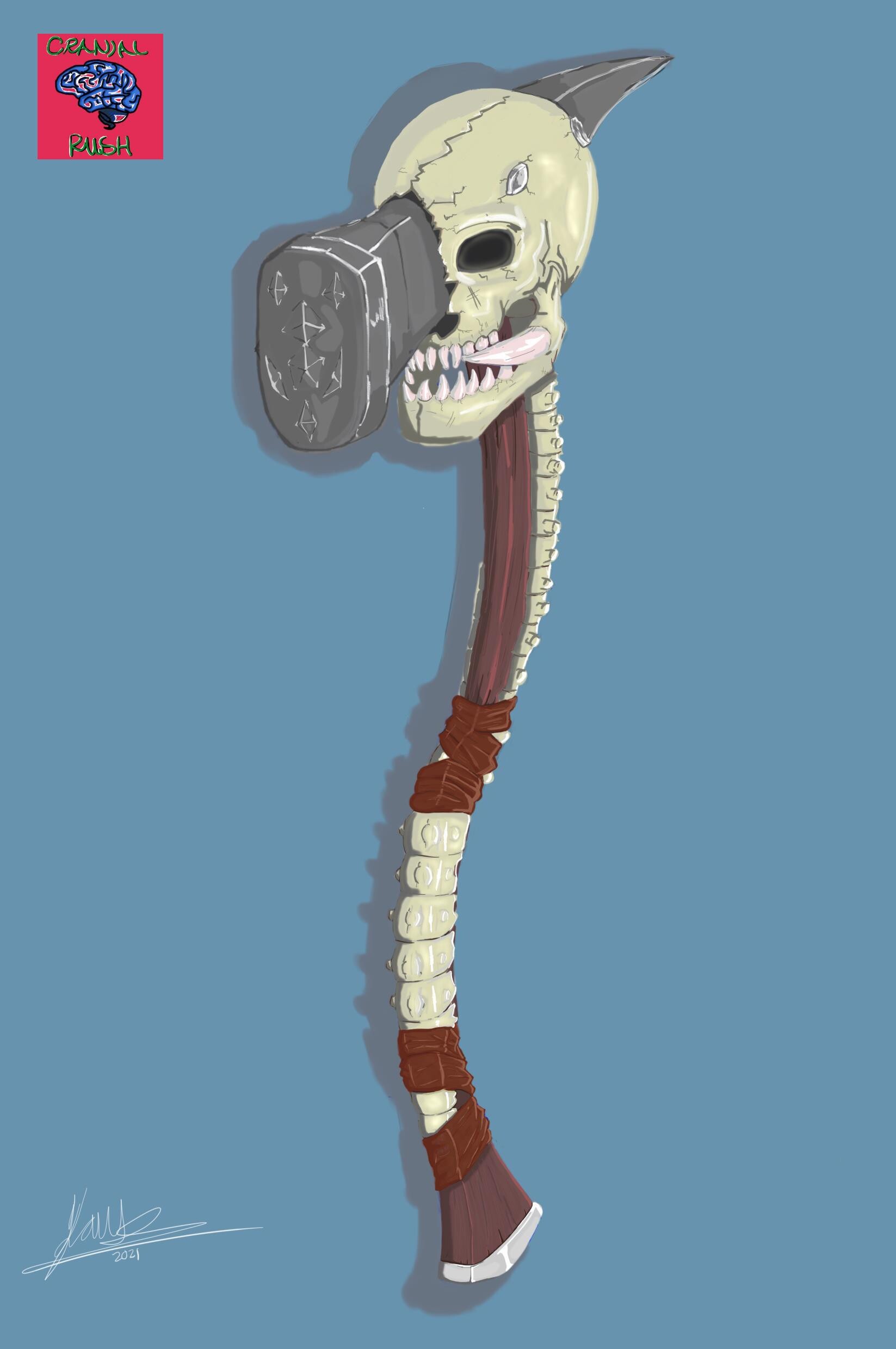 how to draw skull crusher