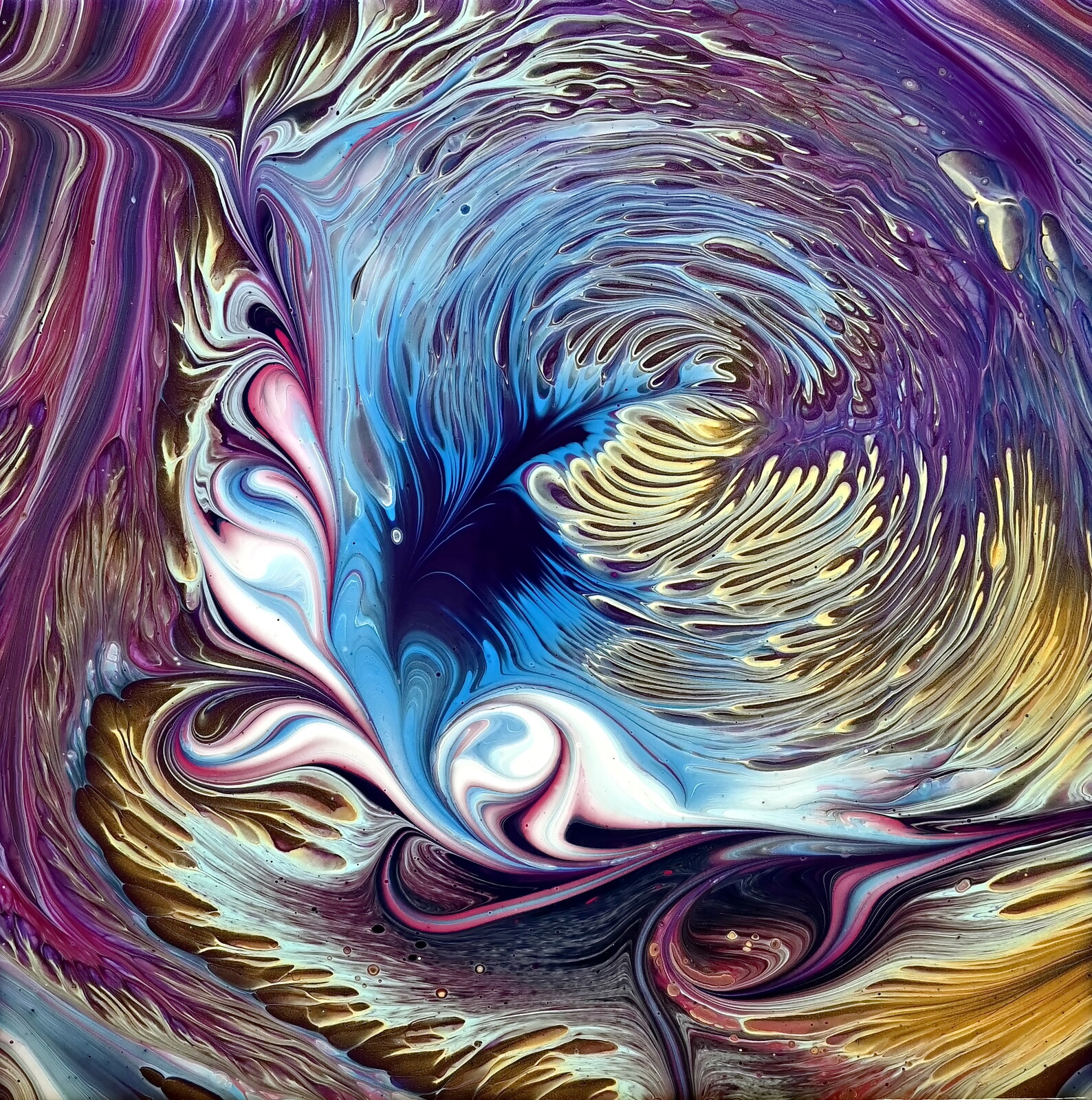 Fiona Art - Loop De Loops Straight acrylic pour ~ Painting with marble ...