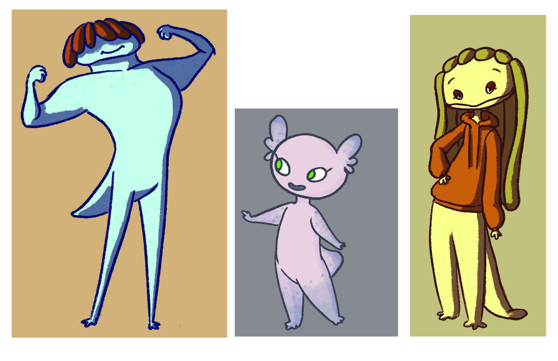 ArtStation - 5 Axolotl Character Designs