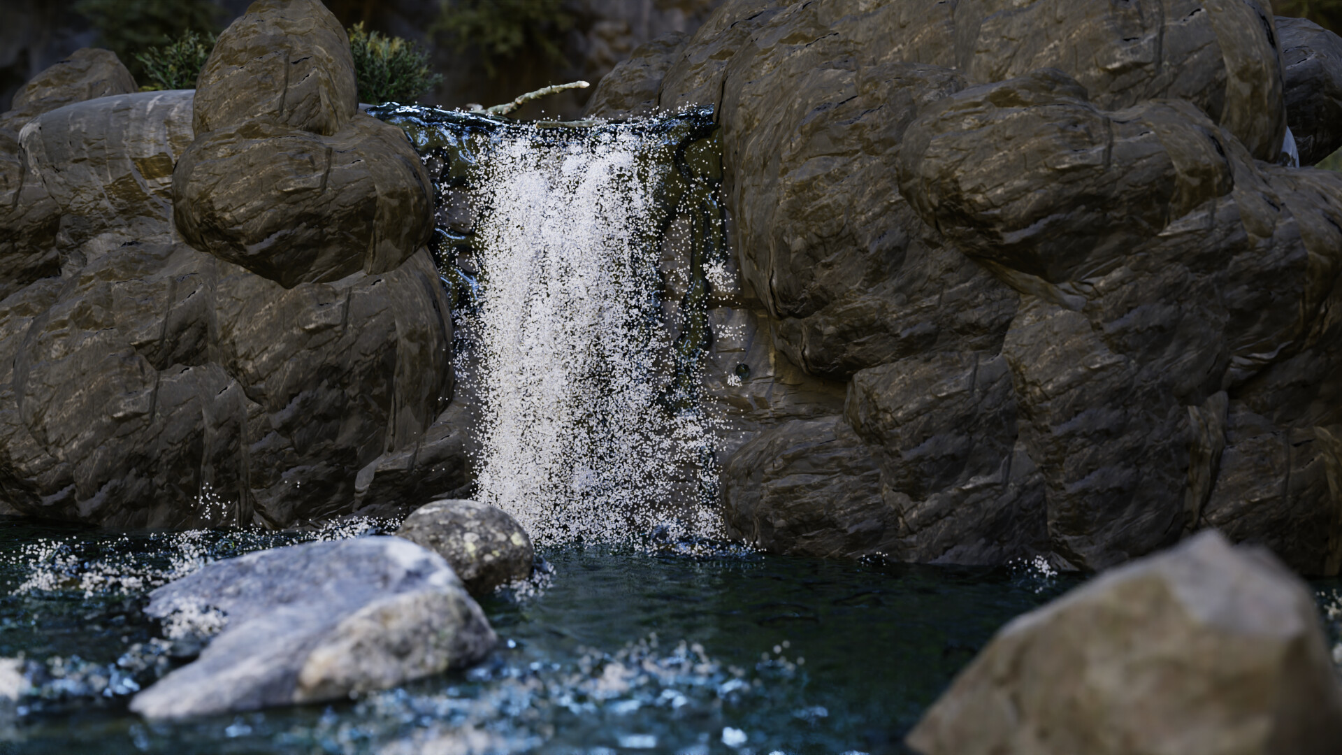 ArtStation - Calming Waterfall