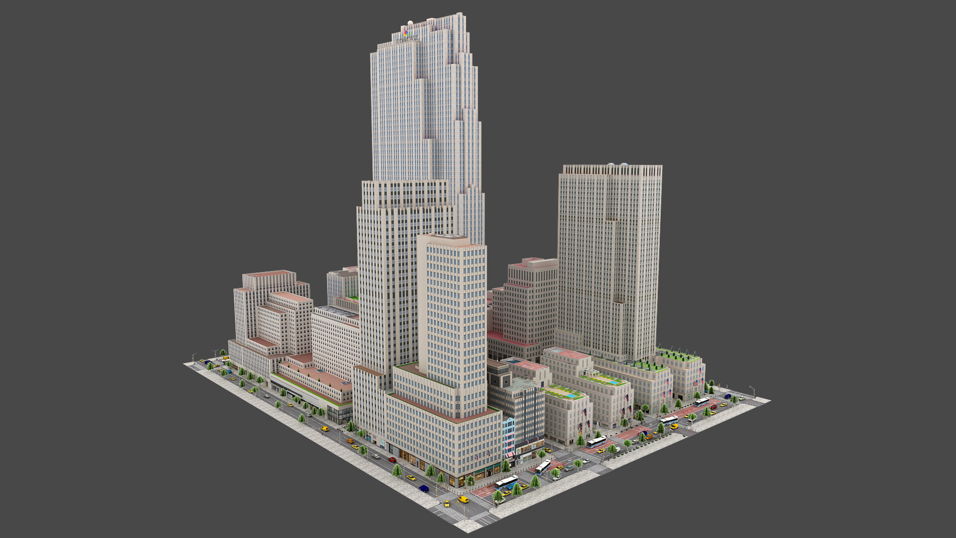 ArtStation - Rockefeller Center Building Complex 3d Model