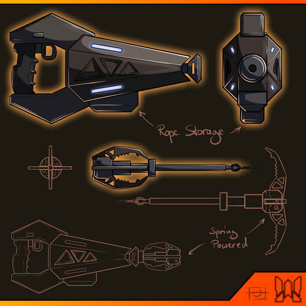 ArtStation - WiA (War in Arms) Concept Art - Grapple Gun