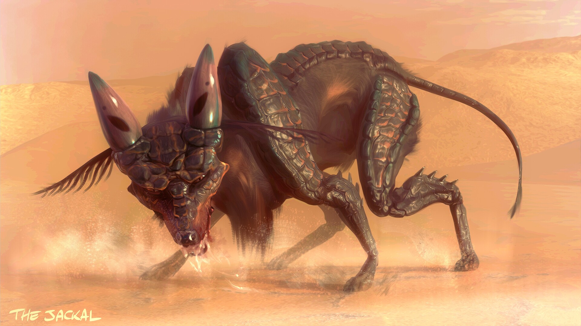 Luca Malisan - The Last Convoy (Desert World) - Jackal/insect creature