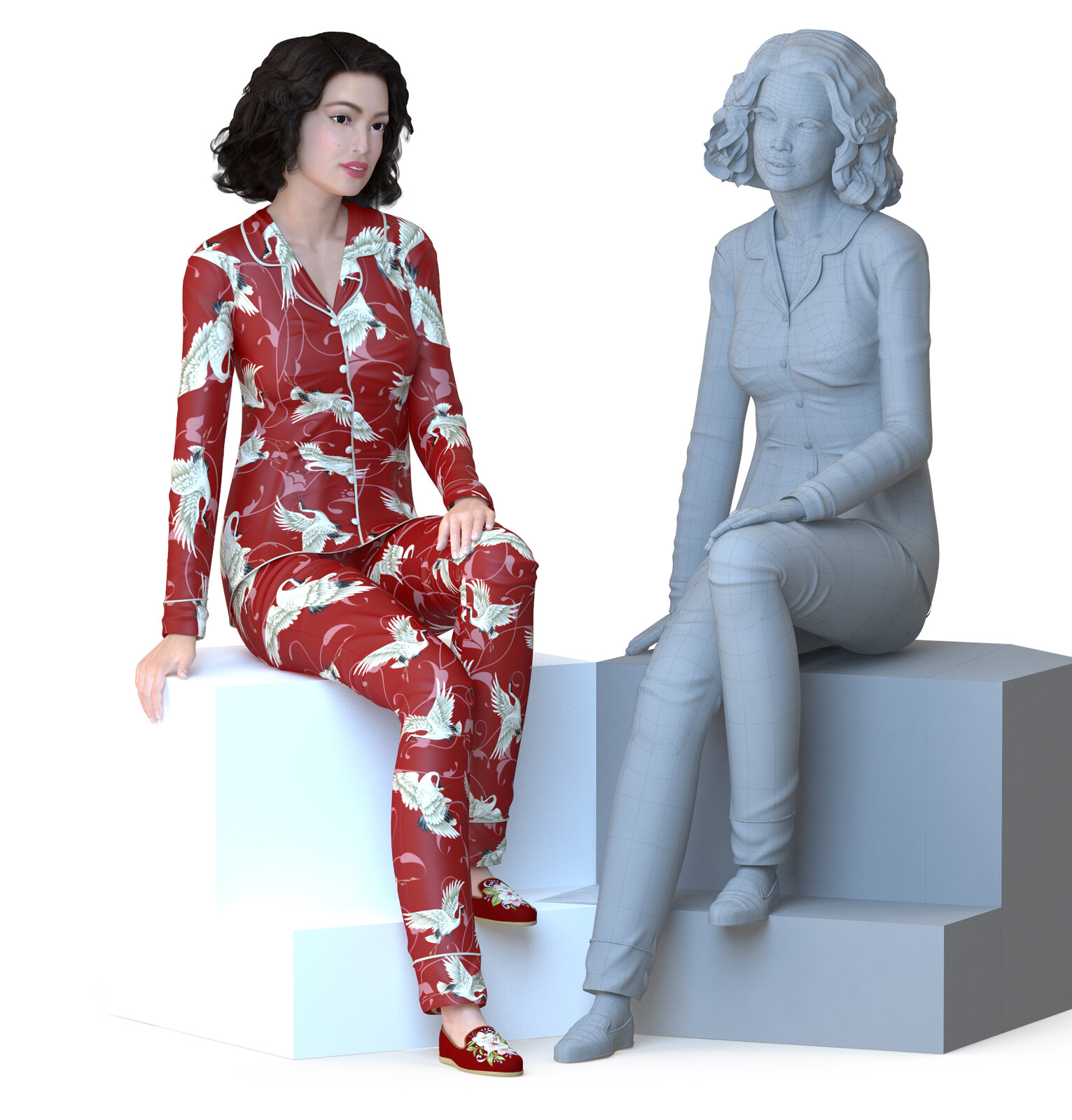 Zaryana Nefedova - medium poly 3d model of an Asian woman.