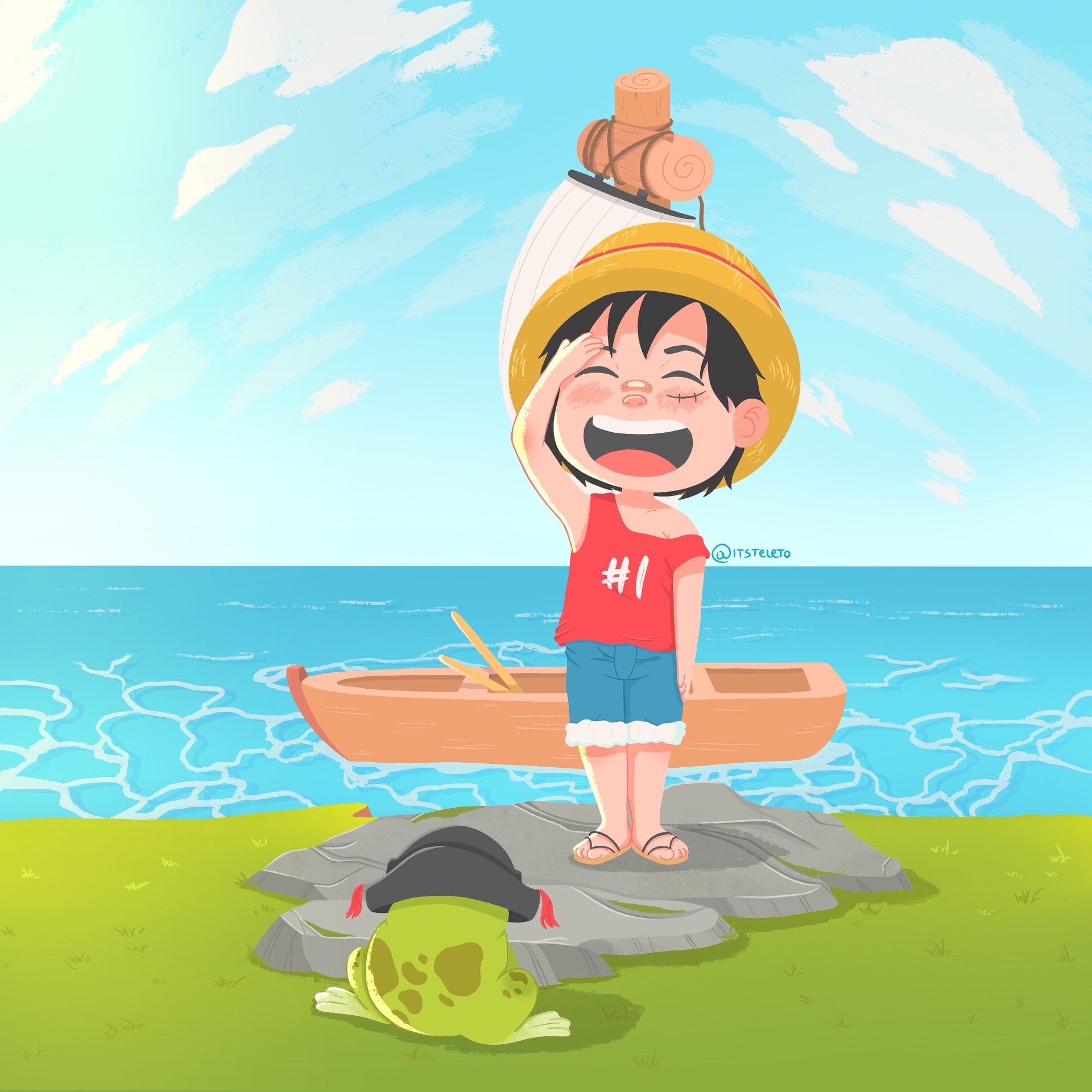 ArtStation - Luffy and the Frog Captain