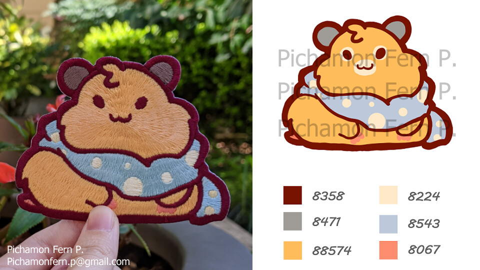 ArtStation - Cute Hamster Iron on Patch