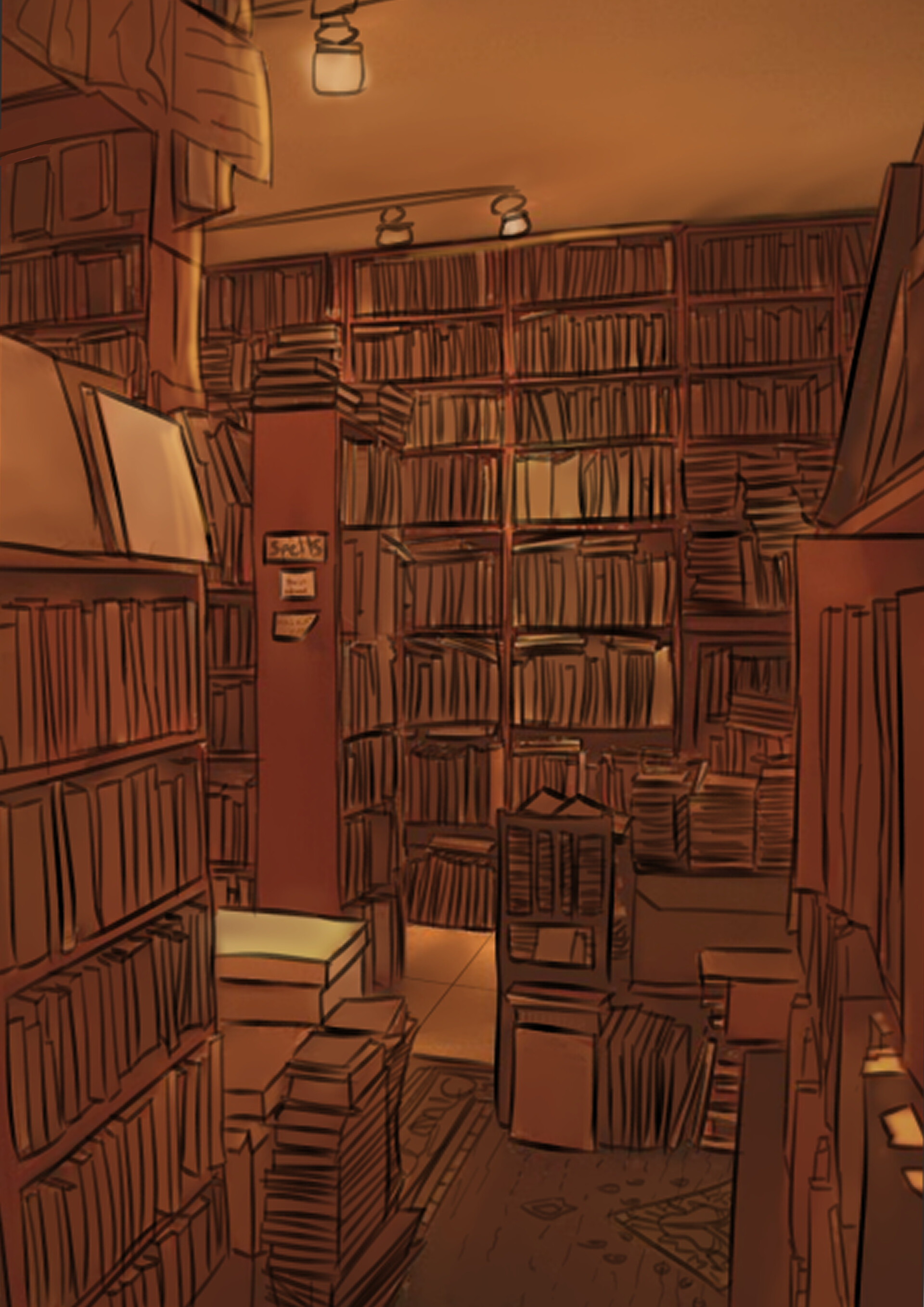 ArtStation - Warm Library