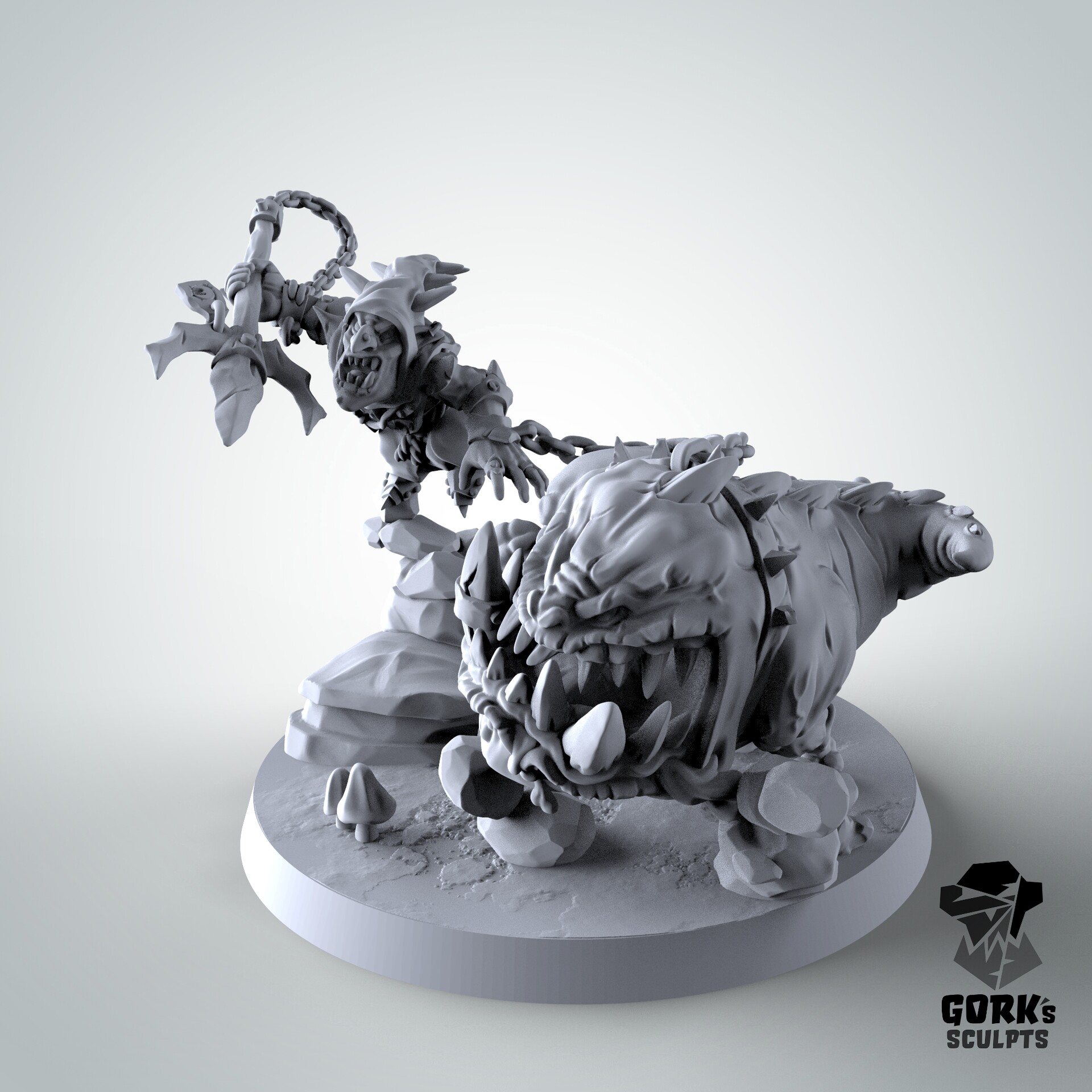 ArtStation - Boss gobelin with cave monster