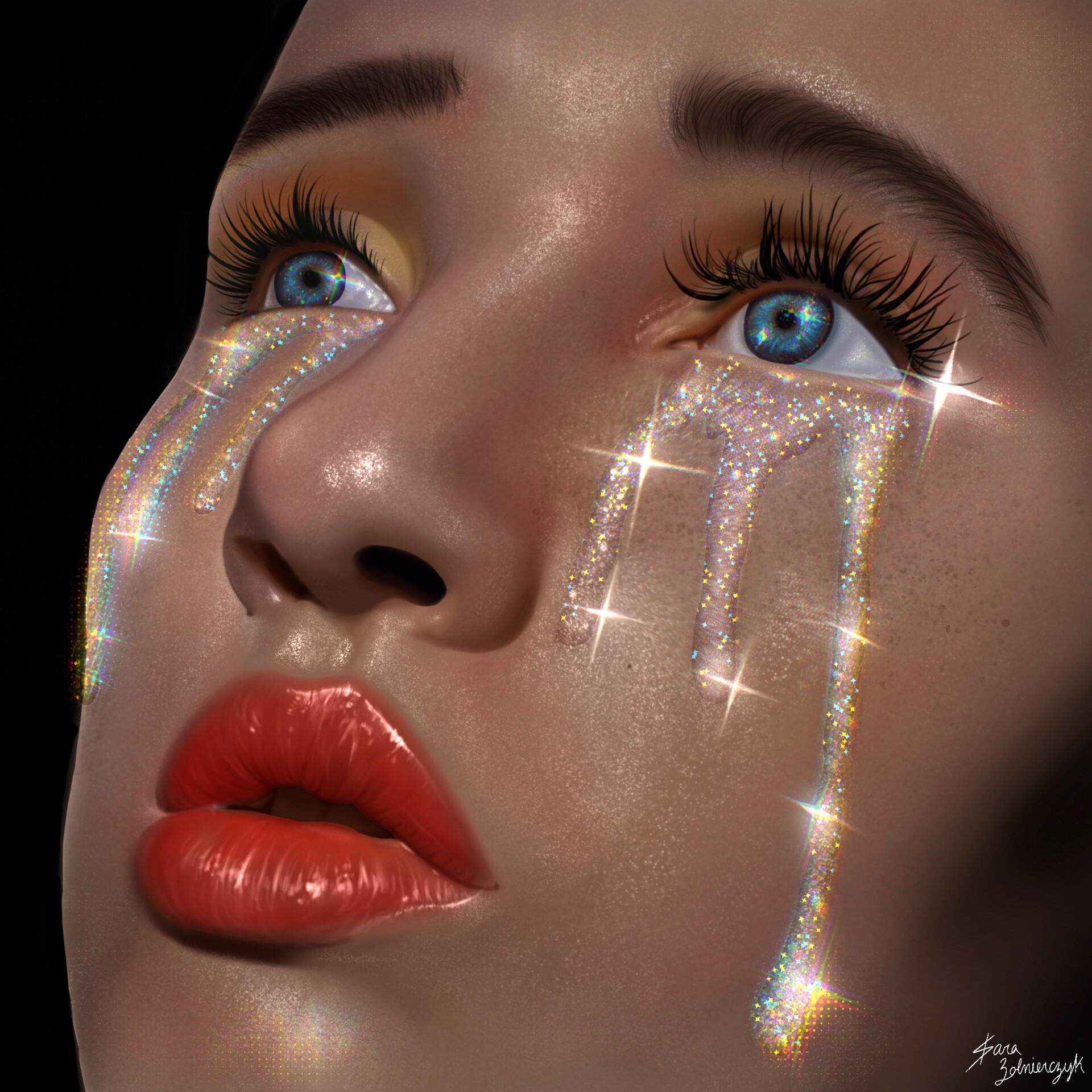 how to draw digital tears