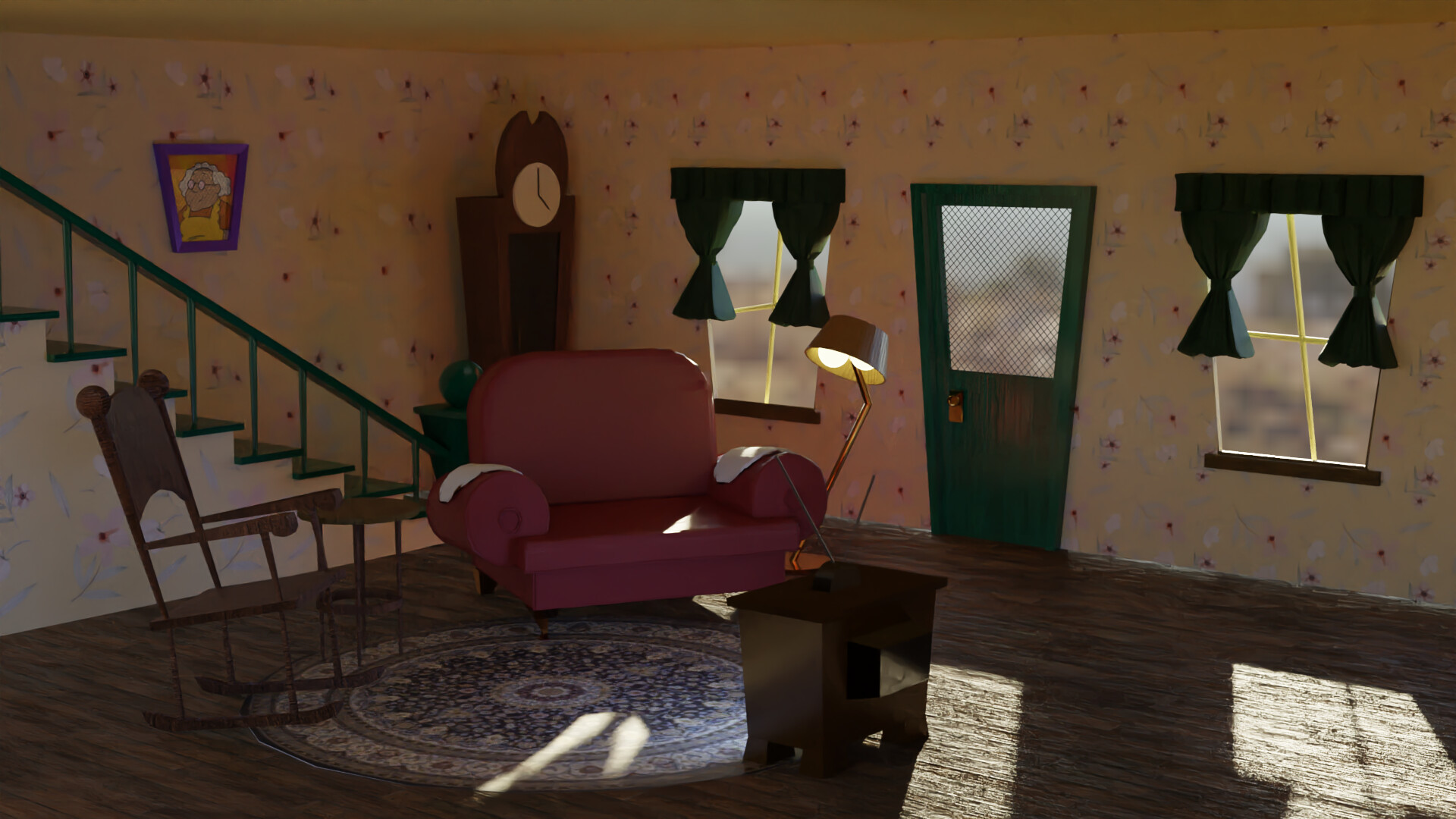ArtStation - Room Day Interior Shader Texture - Courage the cawardly dog