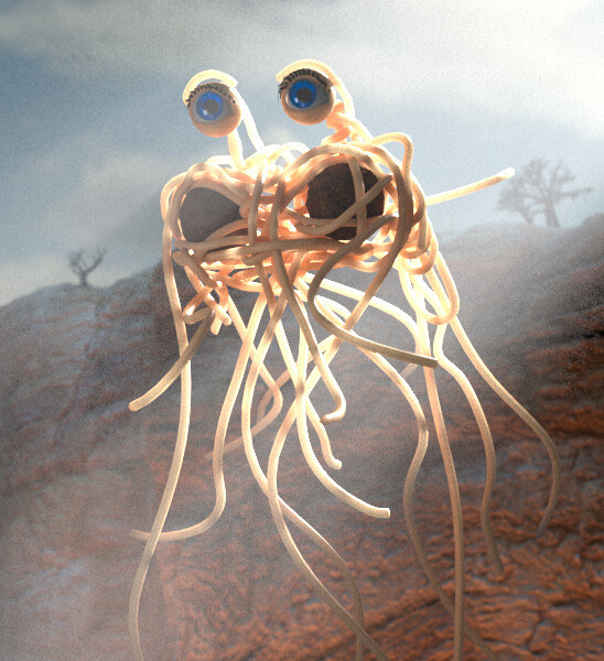 ArtStation - Lighting Challenge #10: Flying Spaghetti Monster