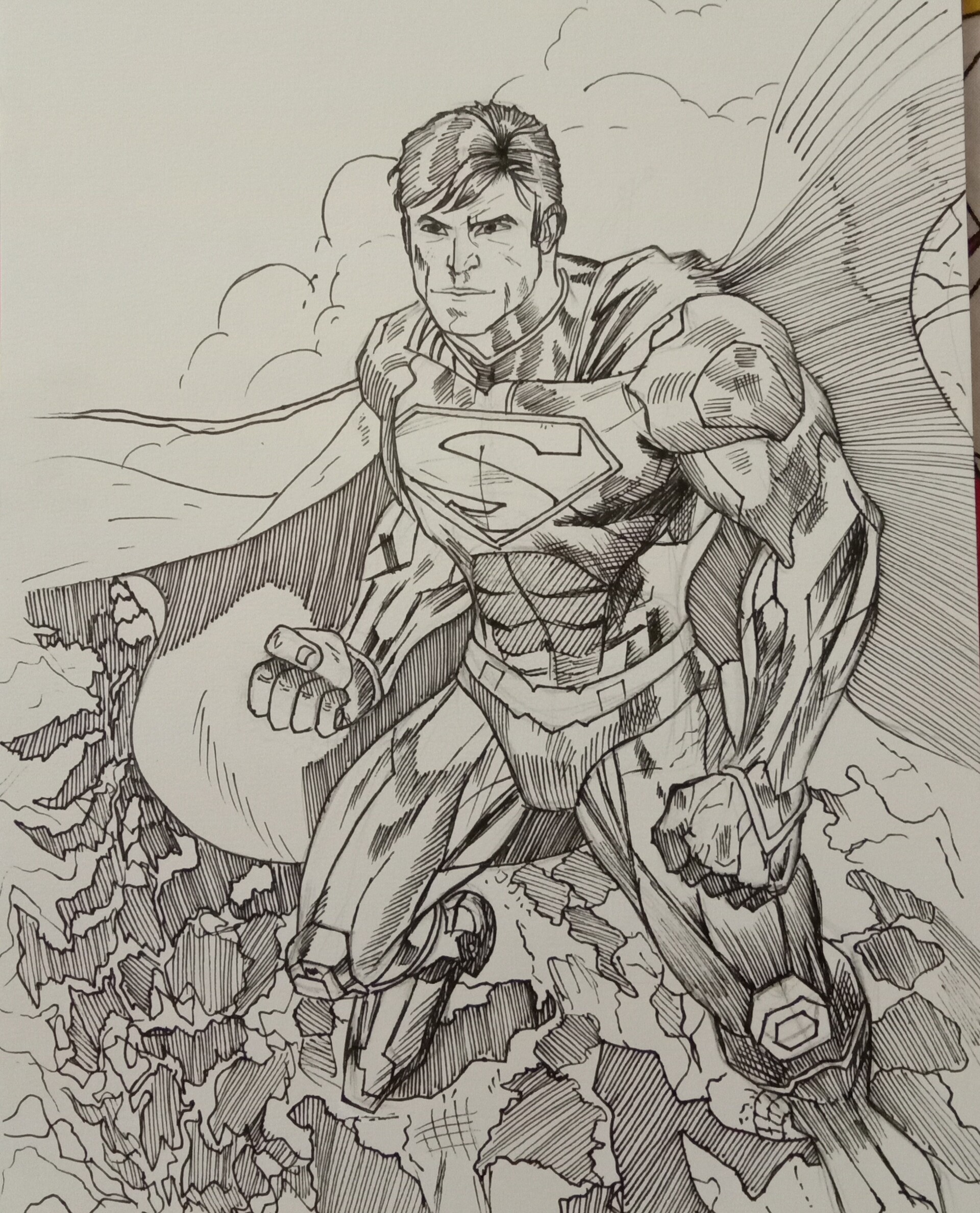 ArtStation - superman ink sketch