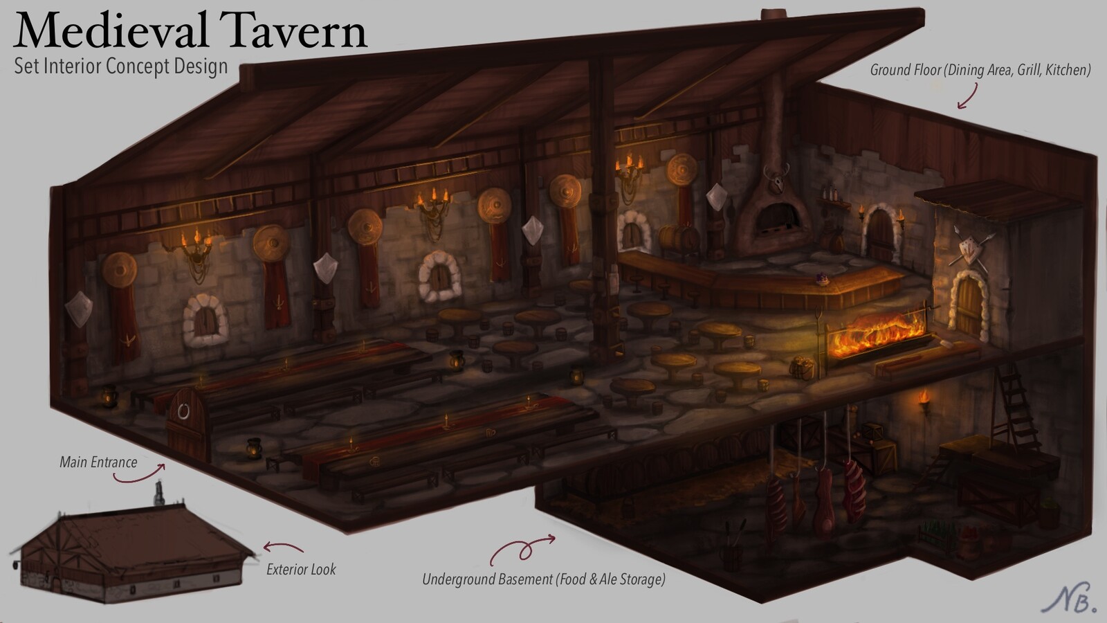 Nadya Budiawan - Medieval Tavern Set Interior Concept Design