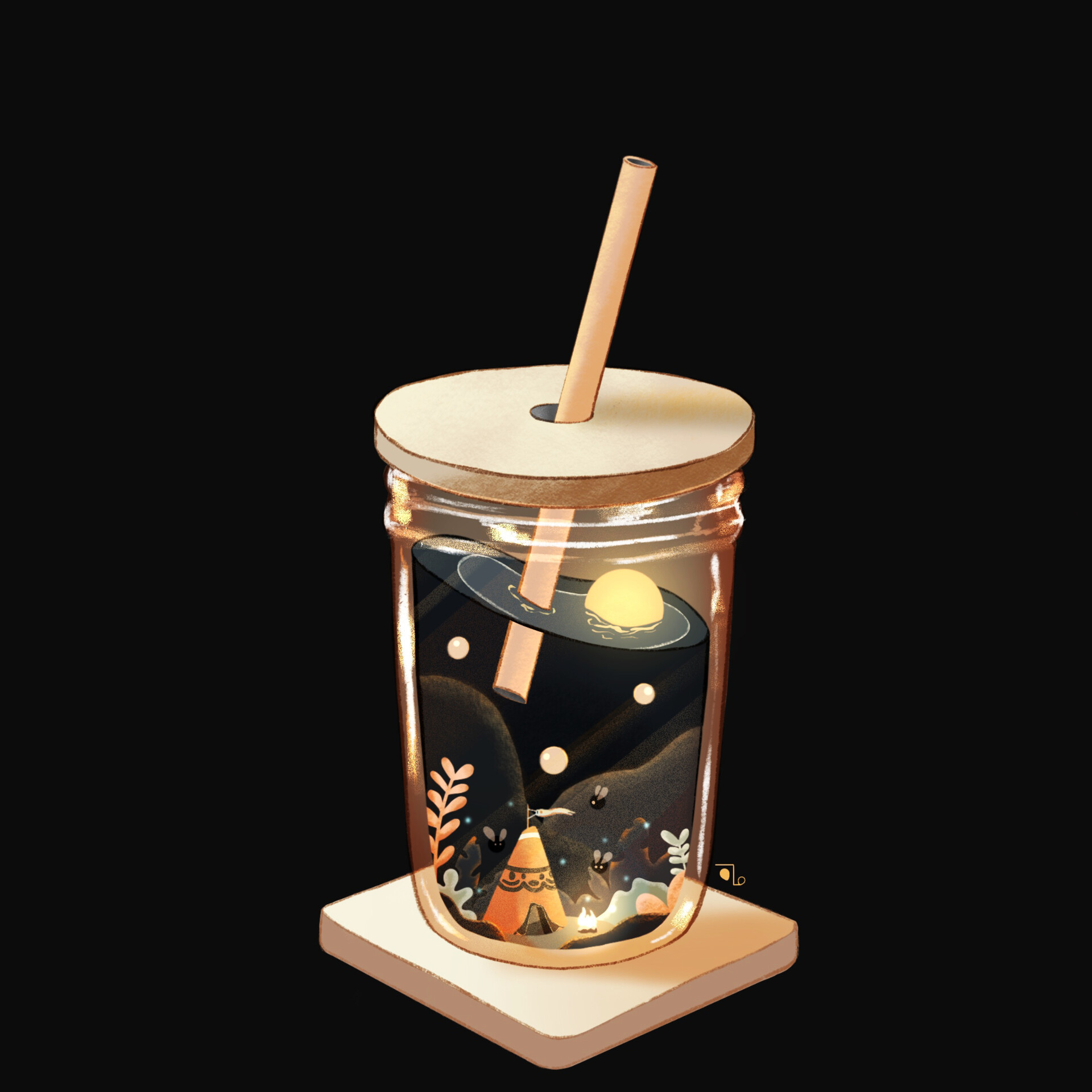 ArtStation - Camping bubble tea