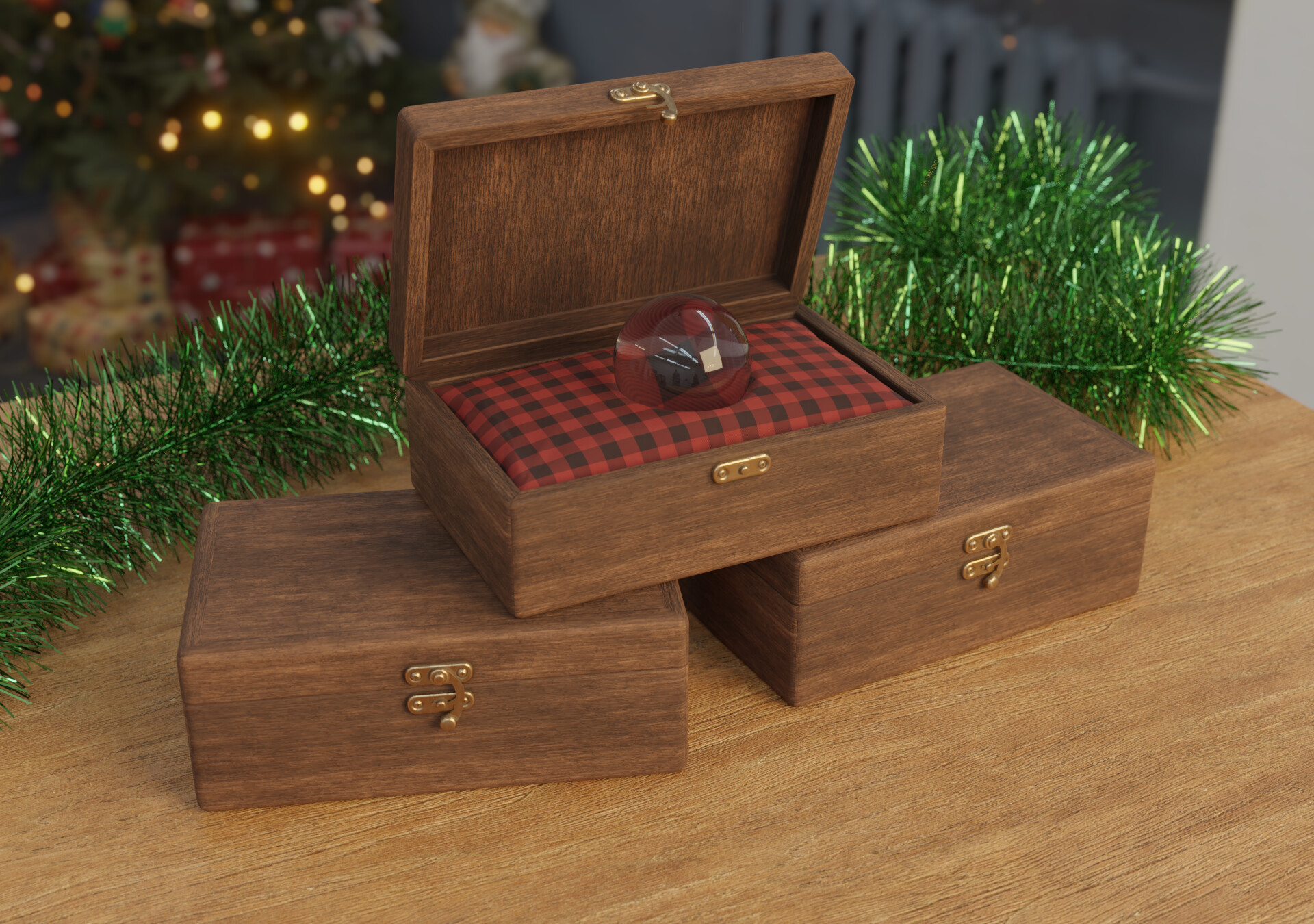 ArtStation - Wooden christmas box