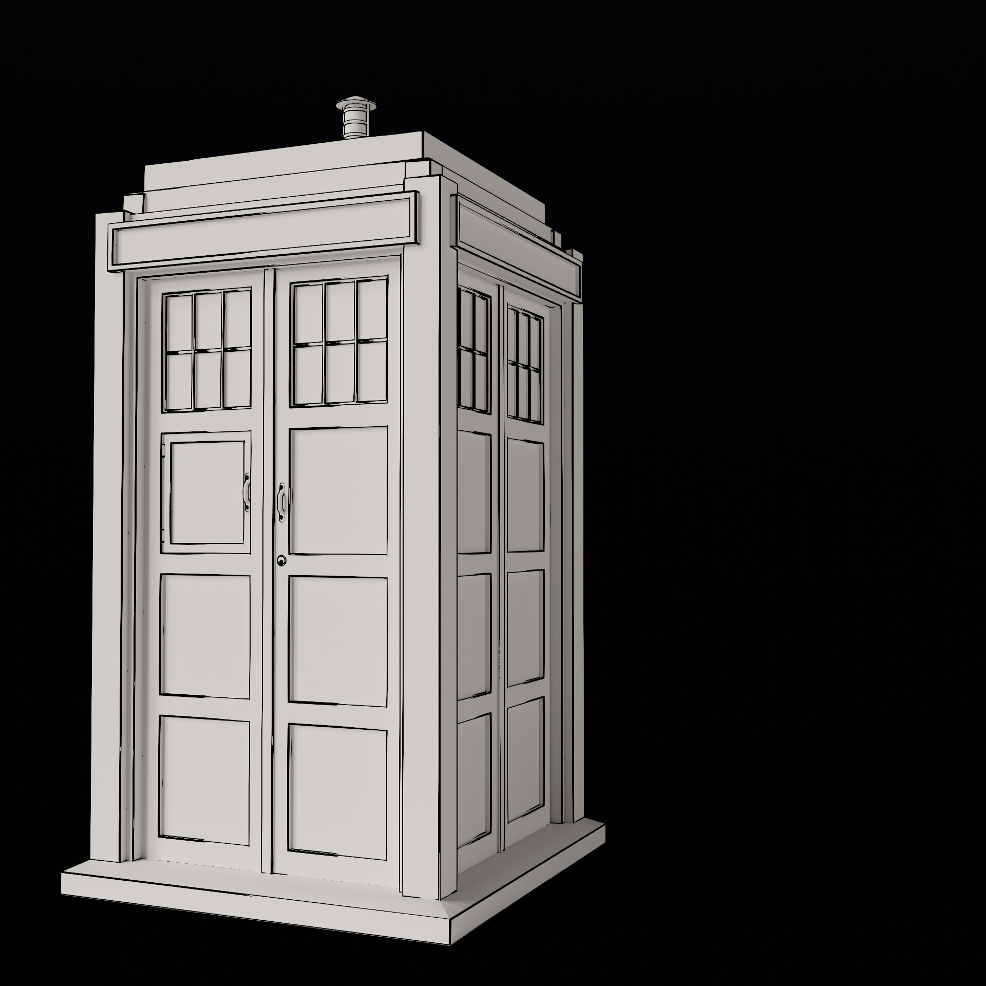 Tardis White Outline