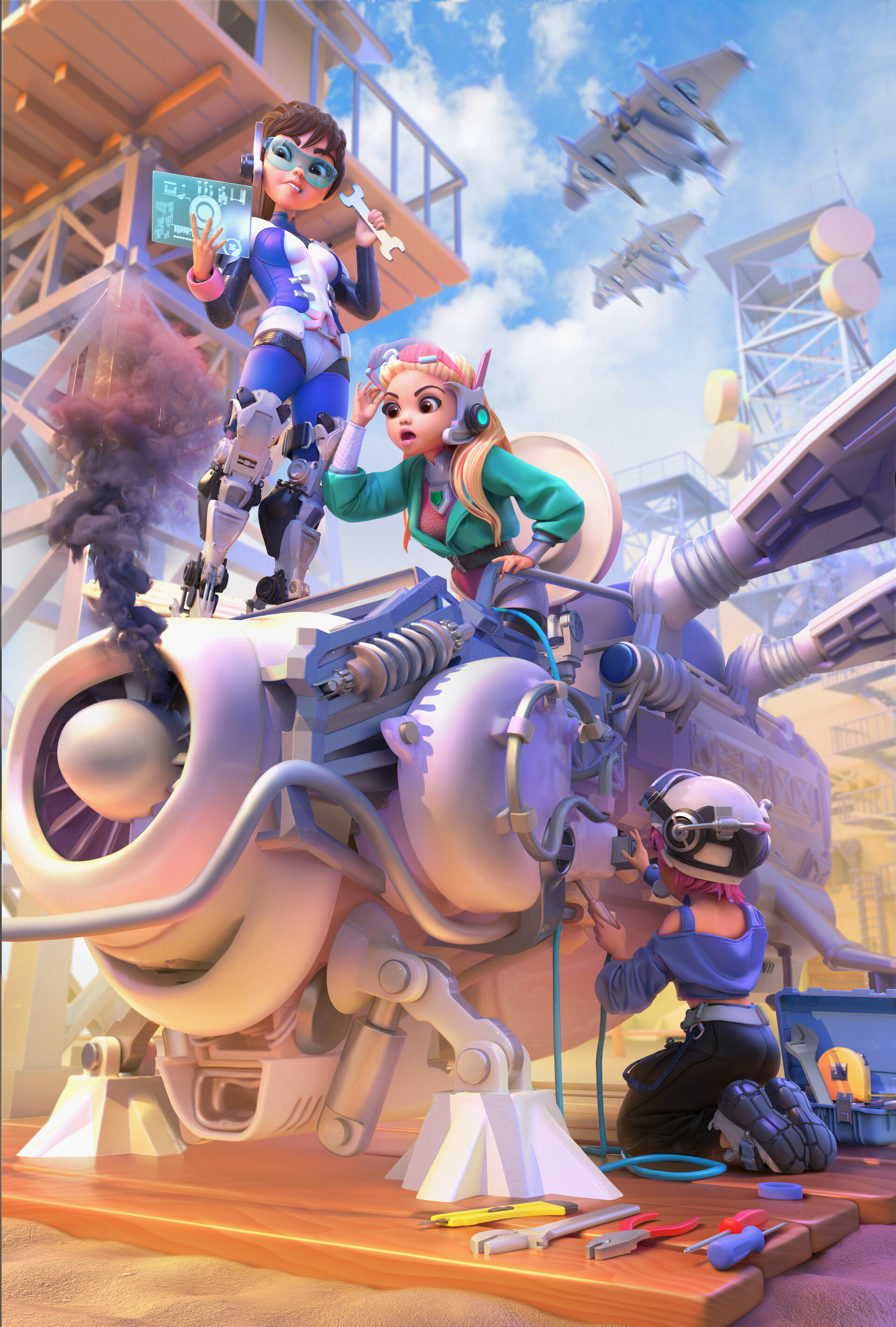 ArtStation - Repair of a ship in the Old Town