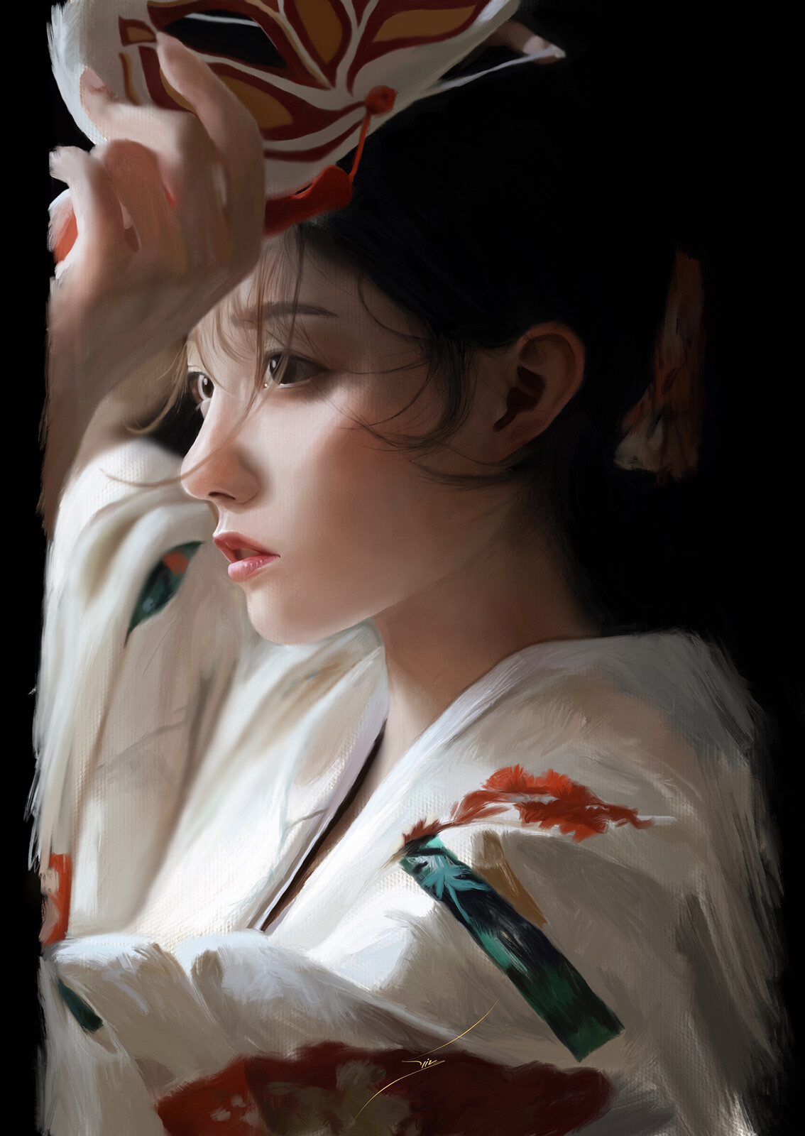 INNER : Only ONE layer - portrait digital painting