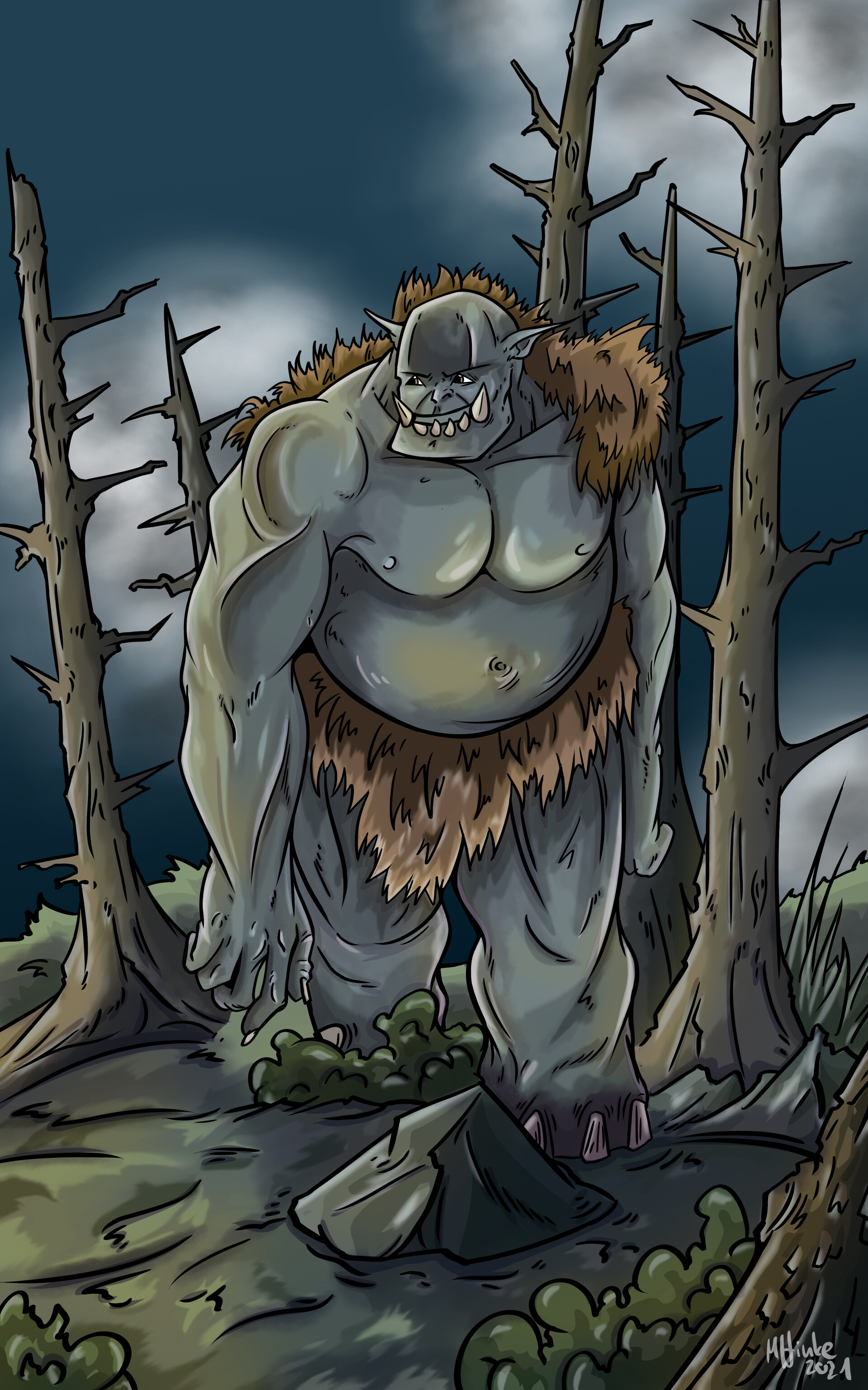 ArtStation - Troll - Fantasy Coloring Book Artwork
