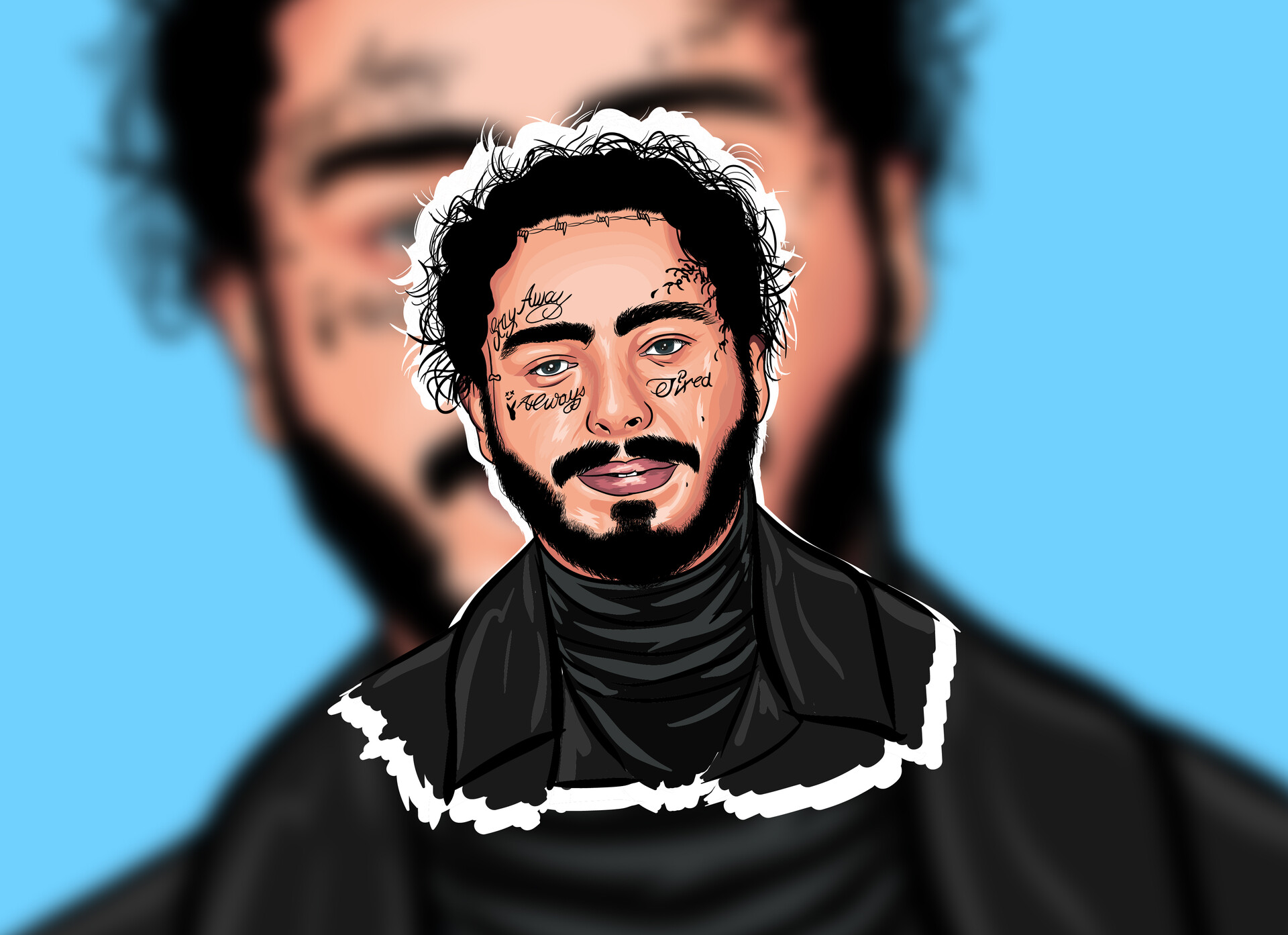ArtStation - Post Malone cartoon vector