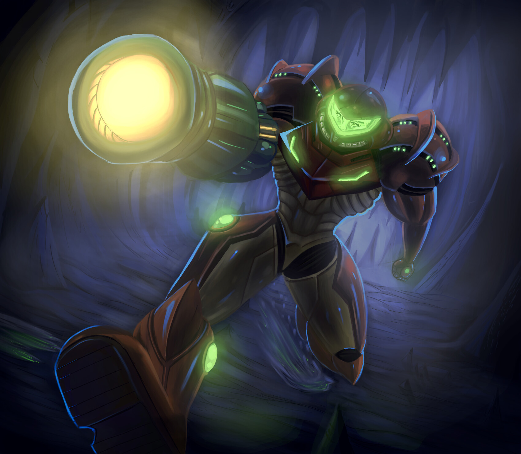 ArtStation - Crateria Caves - Super Metroid fan art