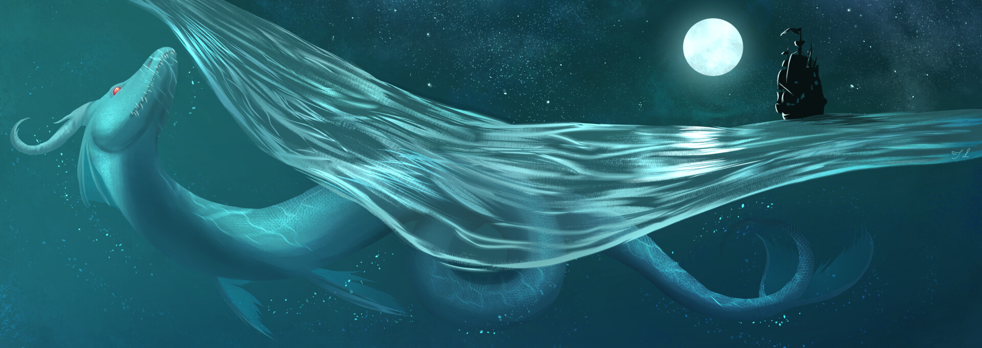 ArtStation - Sea at night