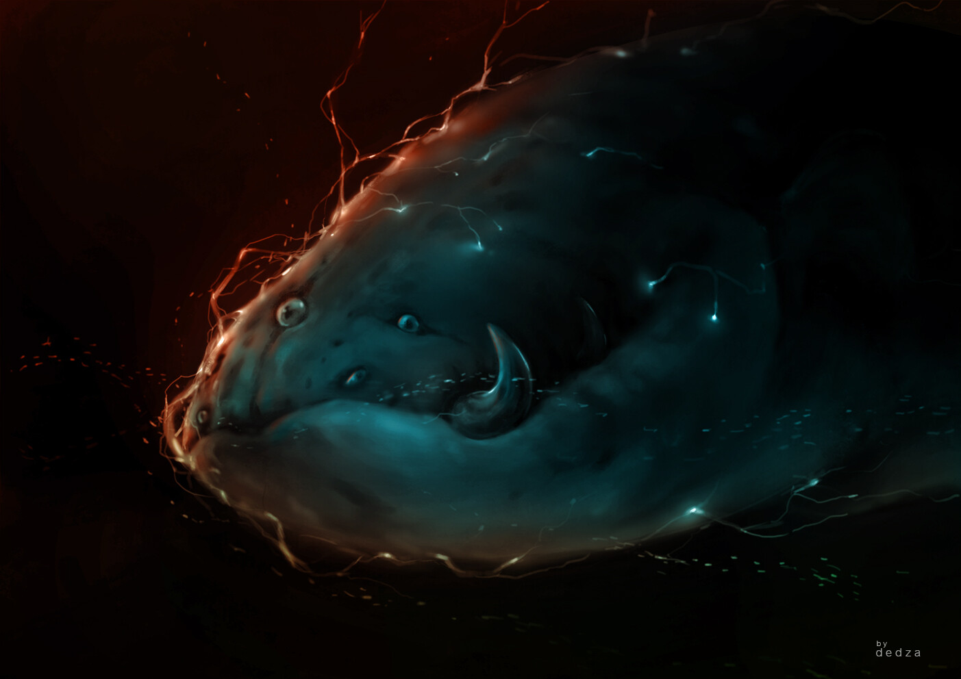 ArtStation - Eel Electric Monster fish.