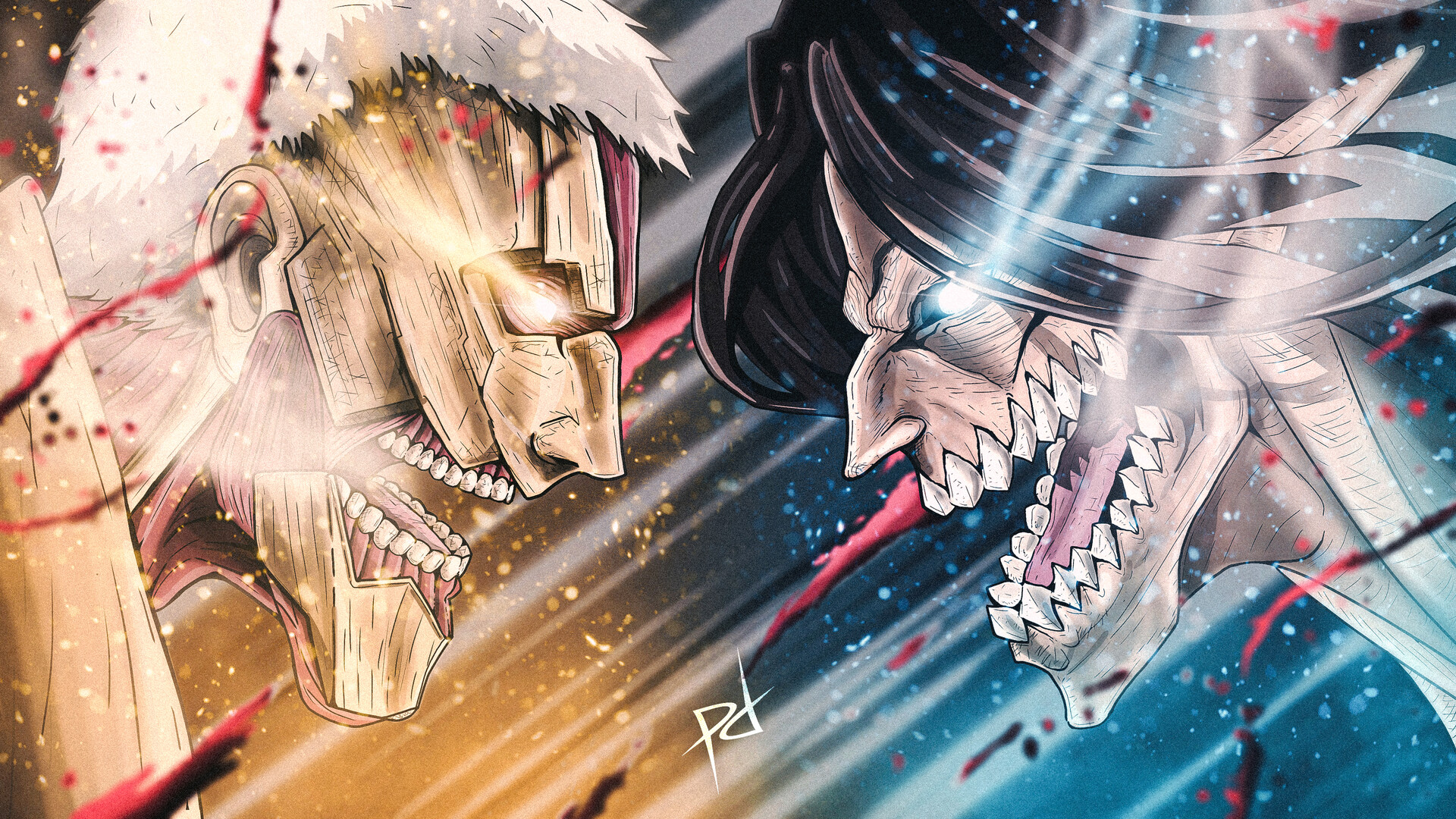 Artstation Eren Vs Reiner The Final Showdown