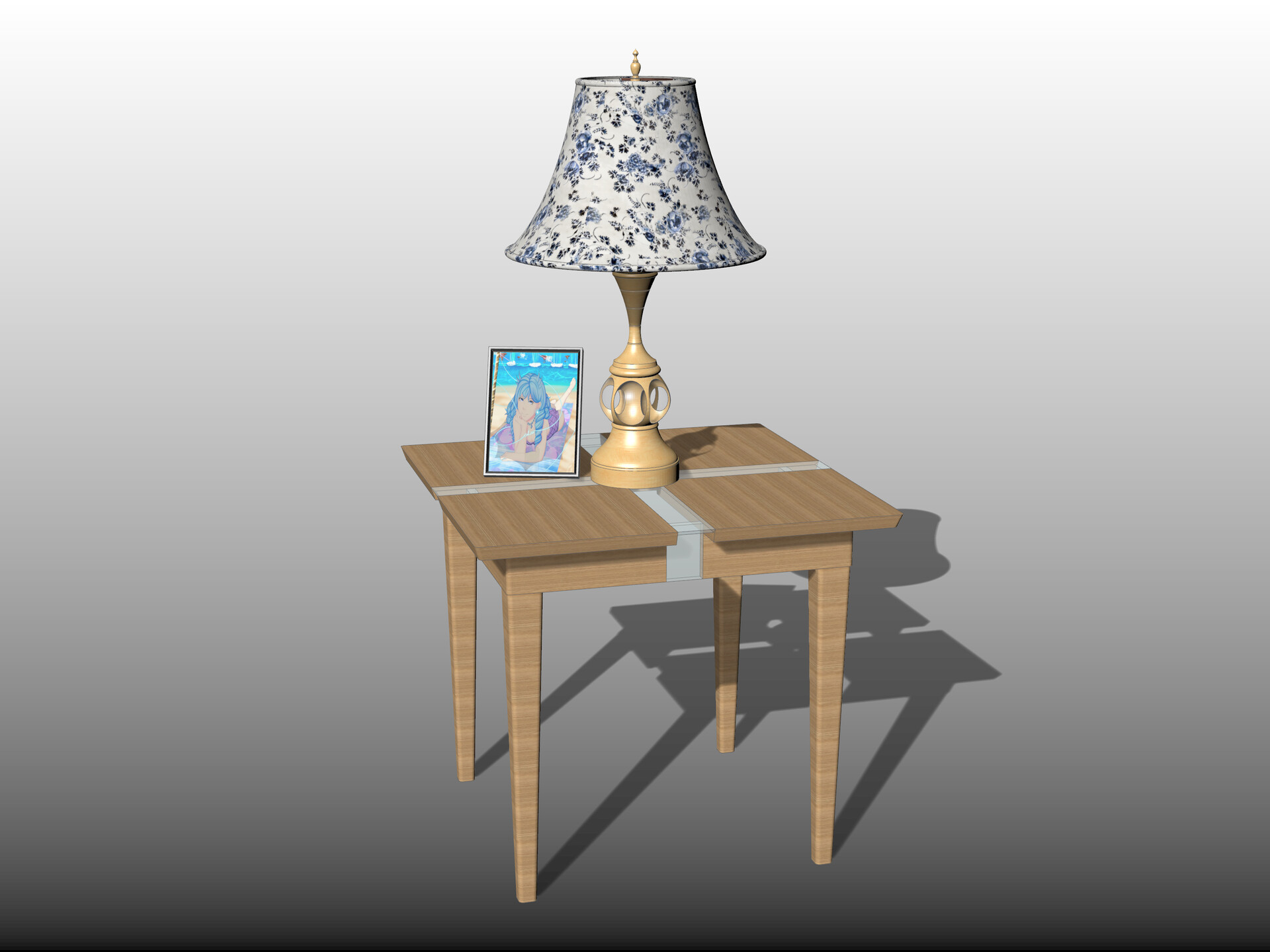 ArtStation - 3d modeling excerise lamp/table/photo frame