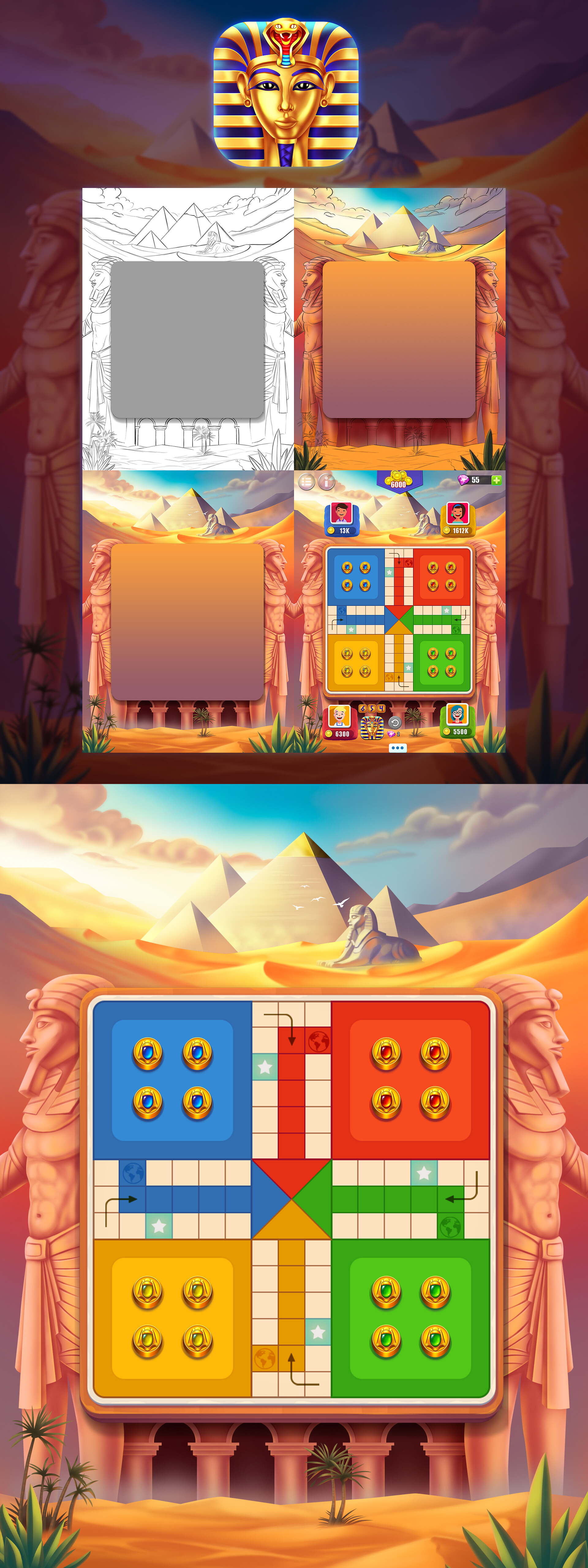 ArtStation - Egypt_theme_LAS@Yoozoo Games