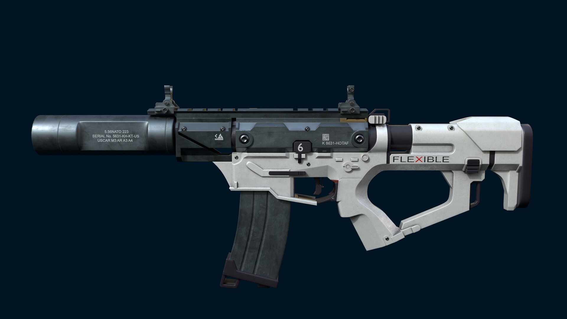 Futuristic Compact Assault Rifle