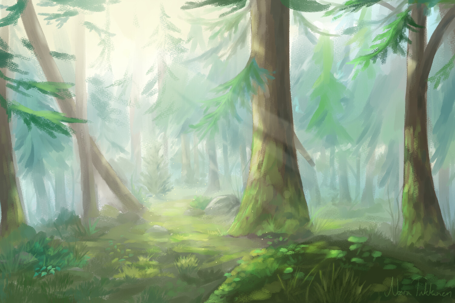 ArtStation - Morning forest