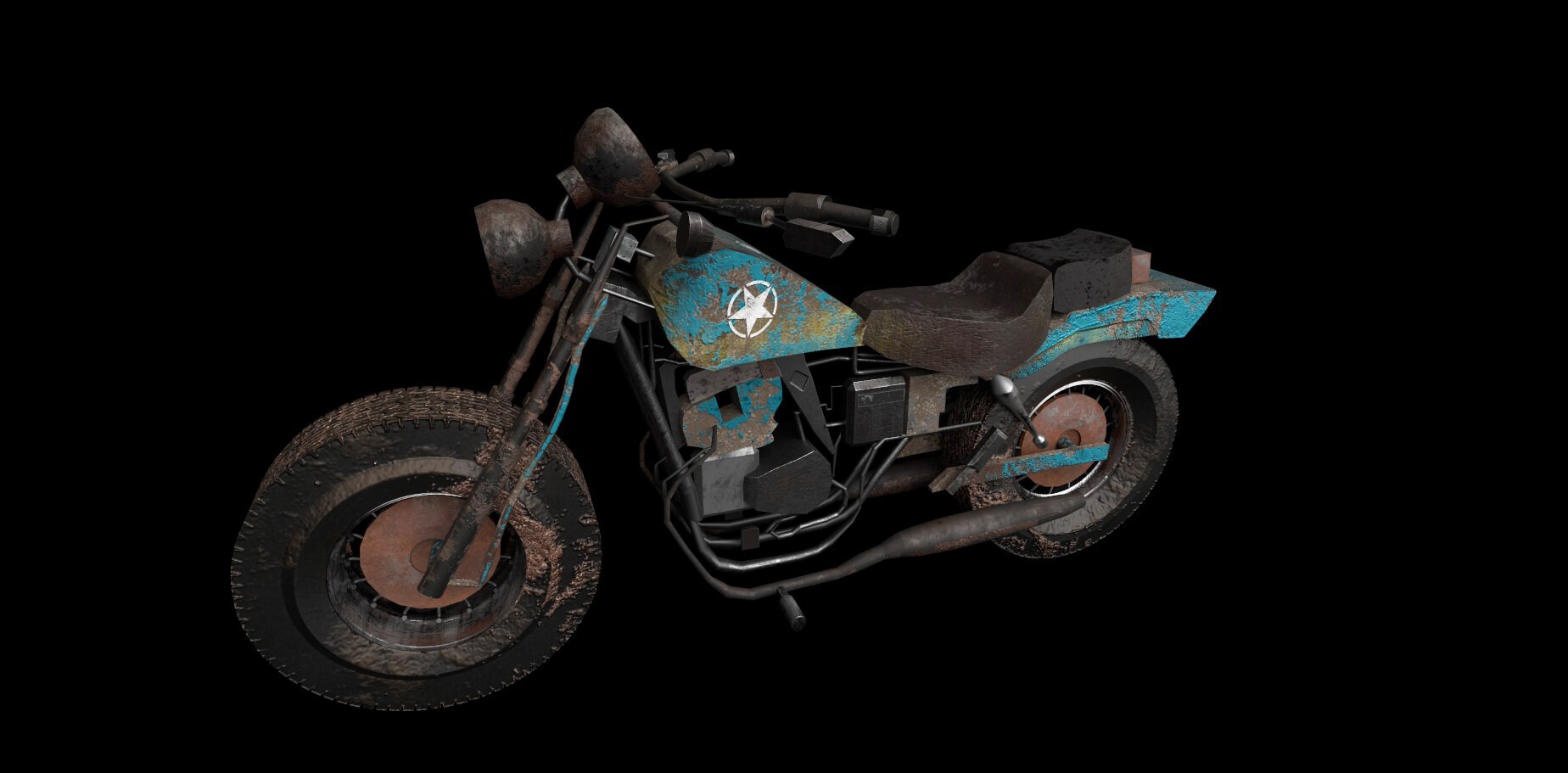 ArtStation - Rusty Old Motorbike