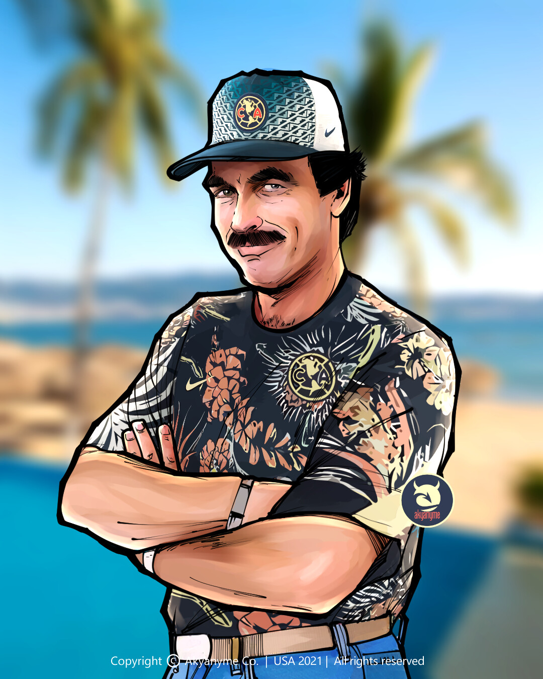 ArtStation - Magnum PI Club America Ilustracion