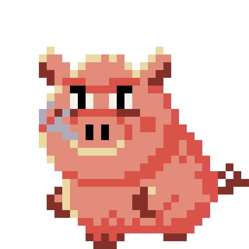 pig walking animation
