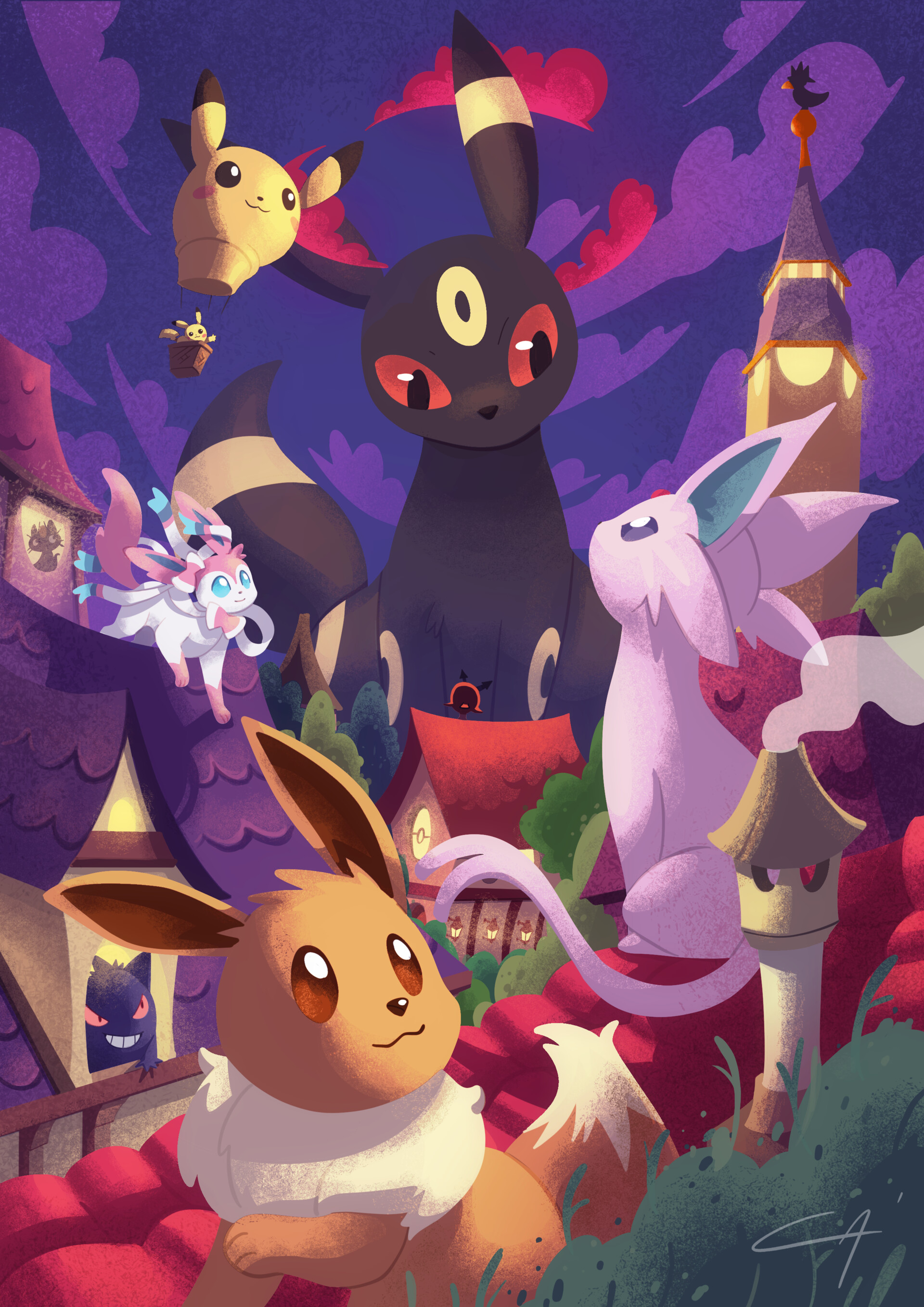 ArtStation - Chilling with Pokèfanart_But it's a Commission