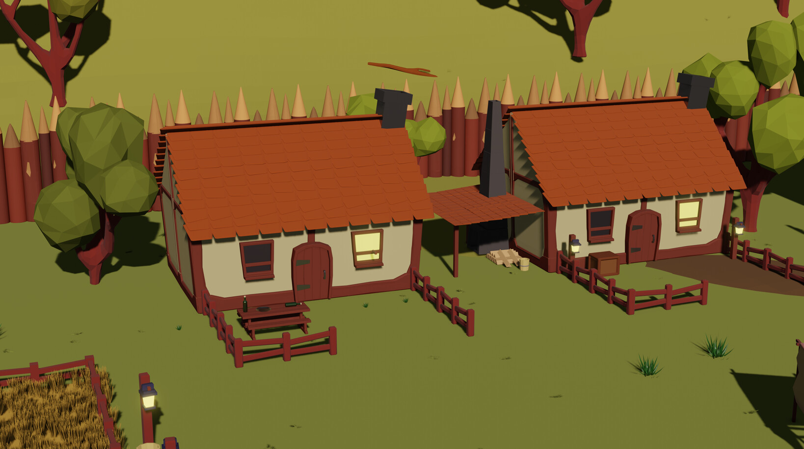 ArtStation - Low poly - Medieval Town