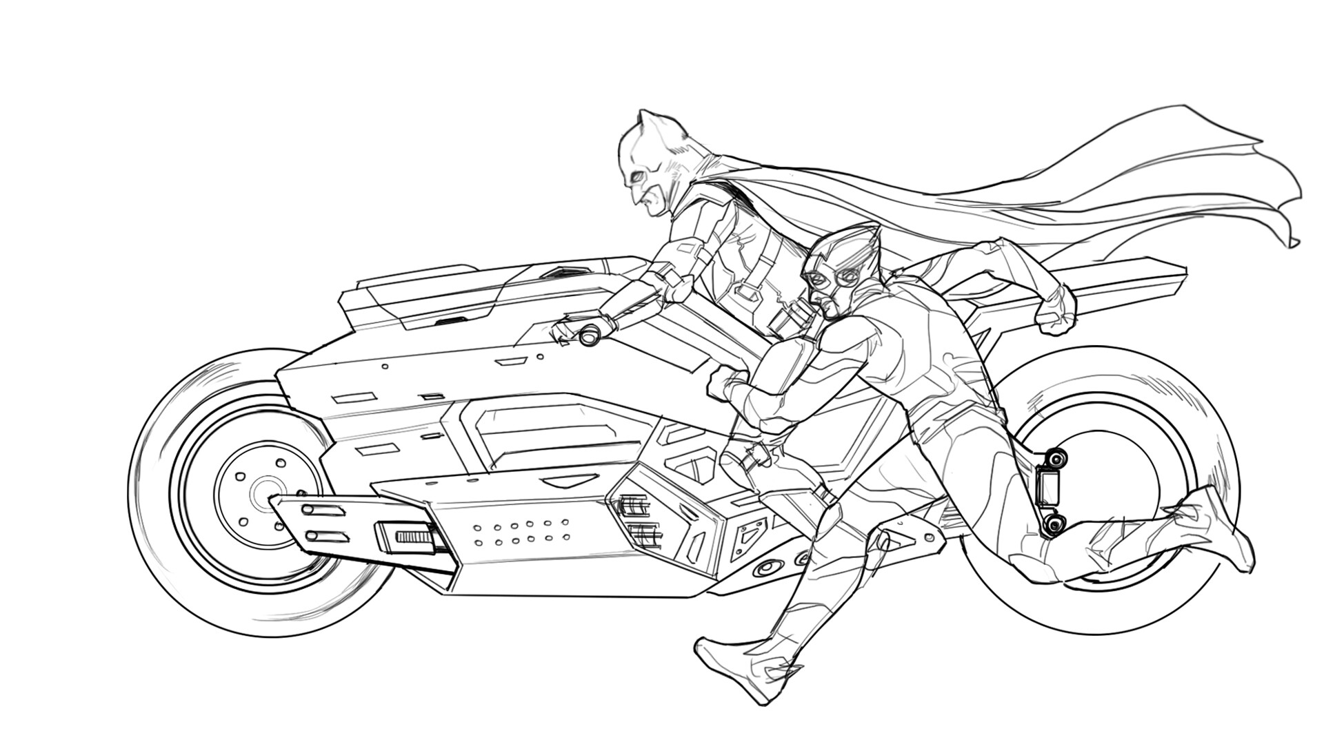 batman bike coloring pages
