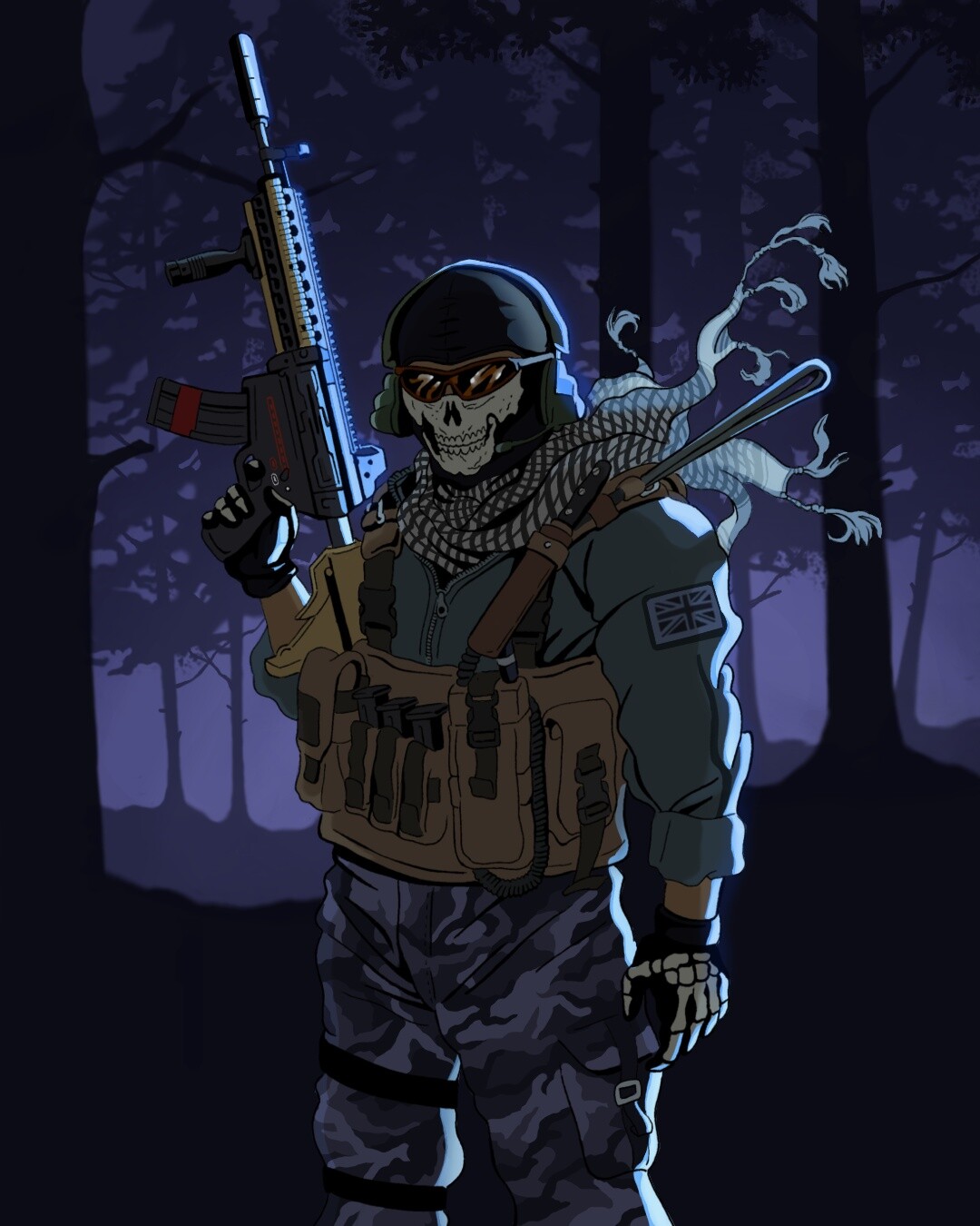 mw2 cod ghost drawing