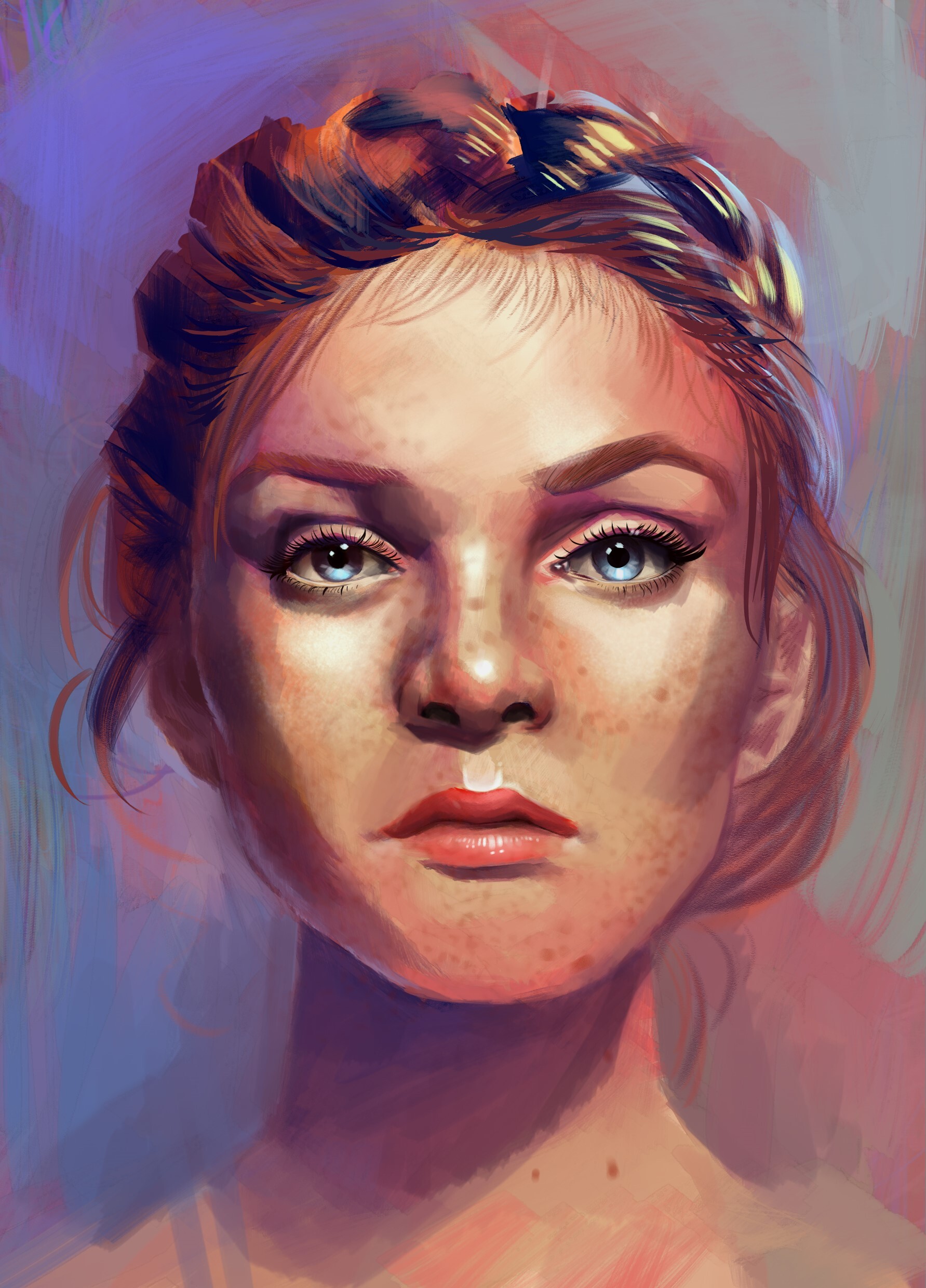 ArtStation - 'Pink' (Portrait study)