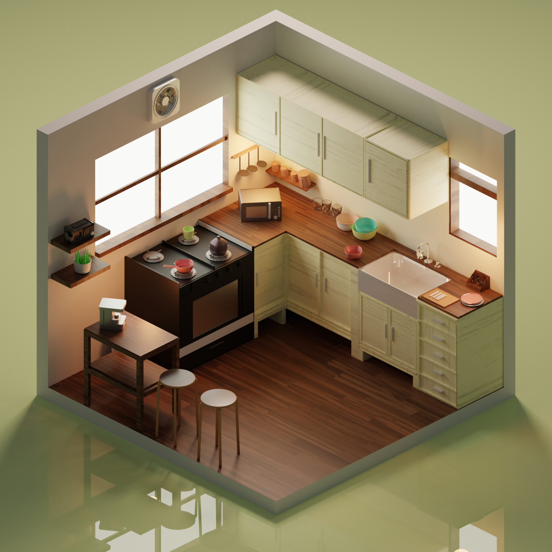 ArtStation - Isometric Kitchen
