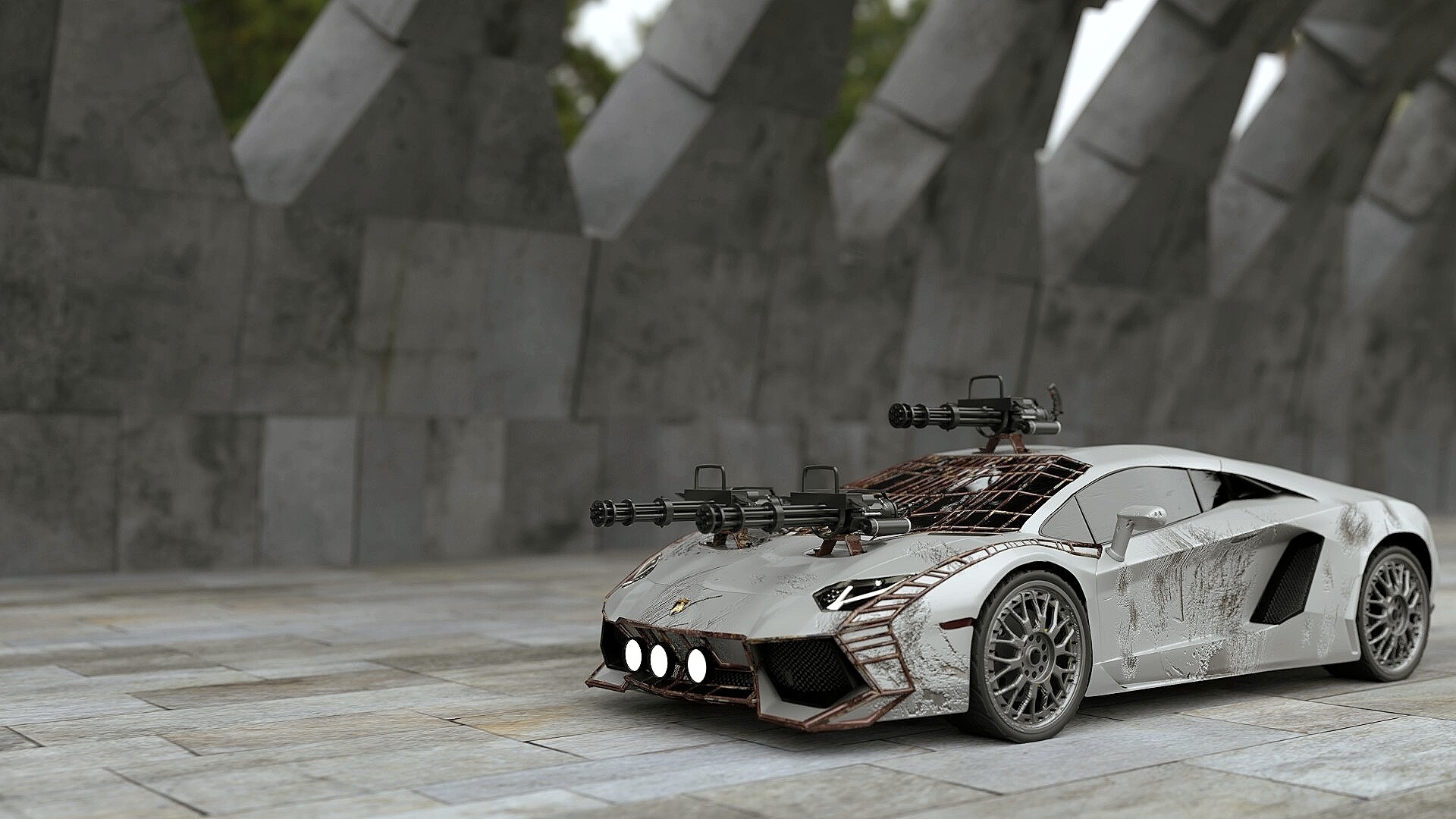 ArtStation - Lamborghini aventador arsenal mounted