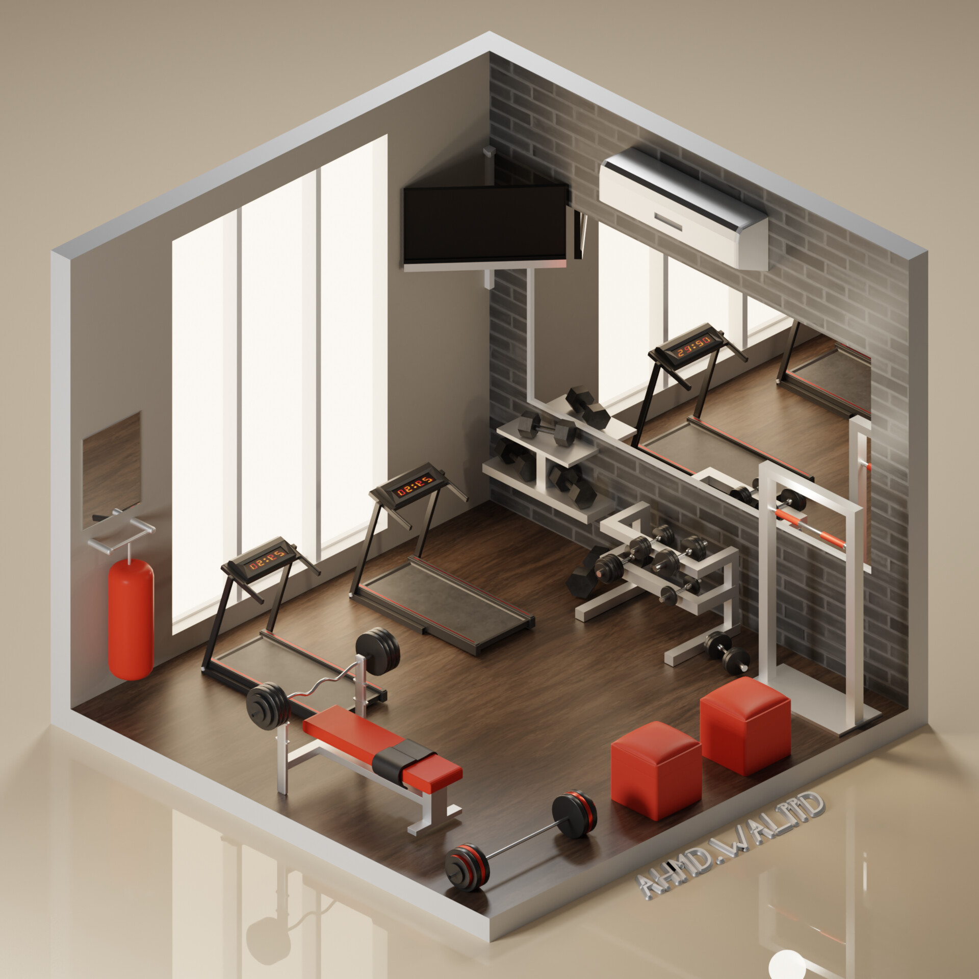 ArtStation - Isometric GYM 🔥