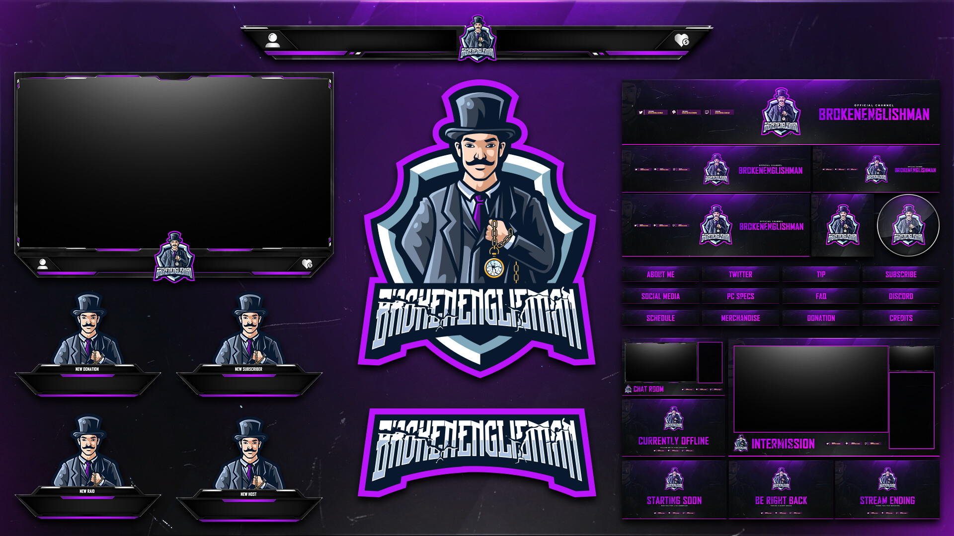 ArtStation - Brokenenglishman STREAM PACK | Custom twitch Animated Twitch Overlay Stream Package